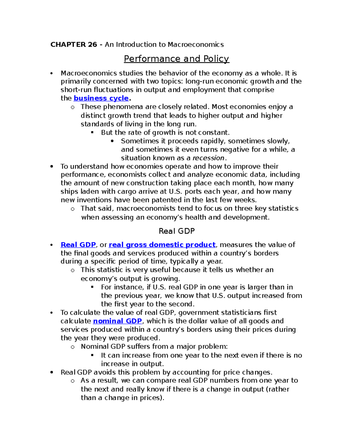 Chapter 26 Notes - CHAPTER 26 - An Introduction to Macroeconomics ...