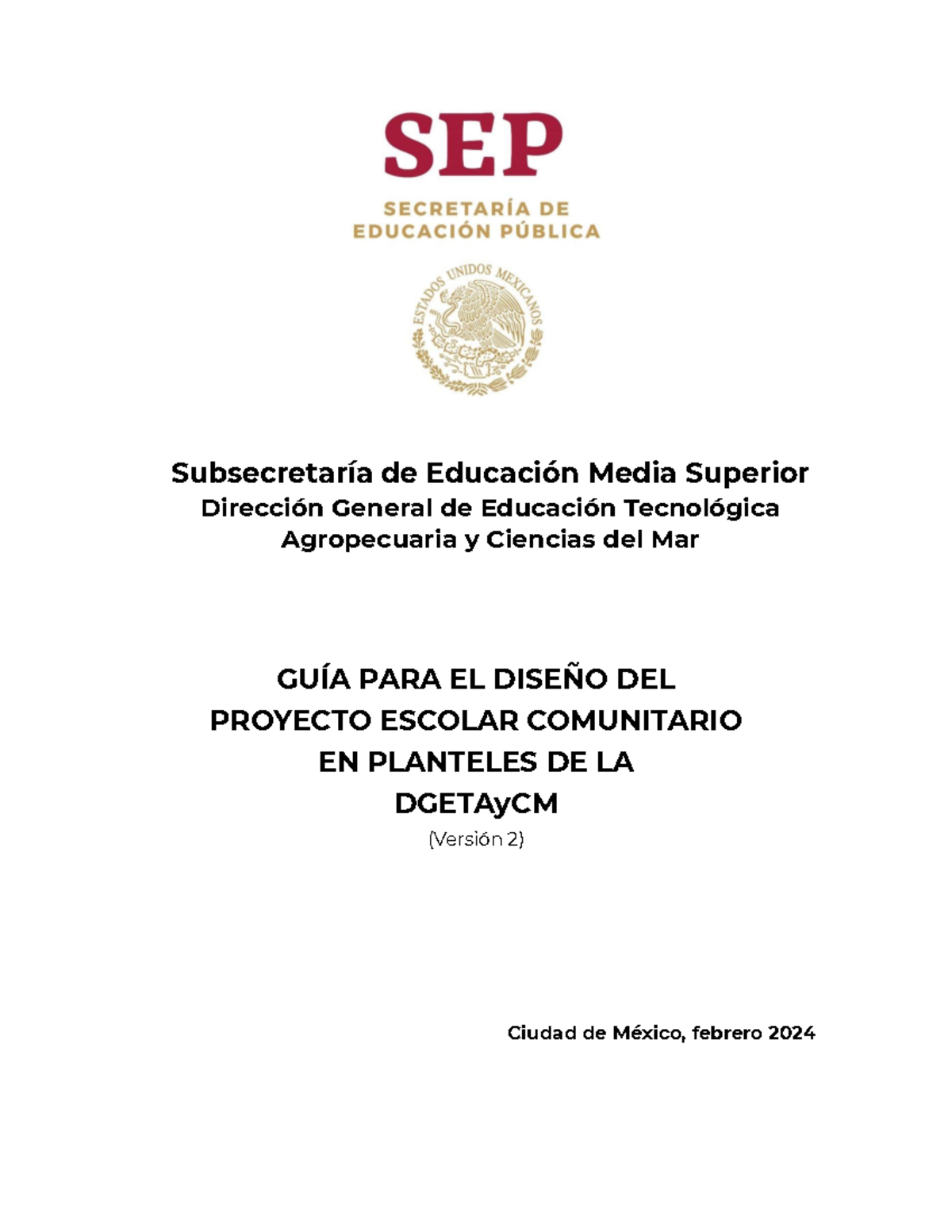 GUÍA PARA EL Diseño DEL PEC EN Planteles DE LA Dgetaycm V - Subsecretaría de Educación Media ...