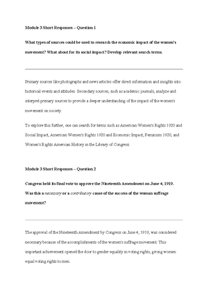 HIS 200 Module 3 Short Responses - Module 3 Short Responses – Question ...