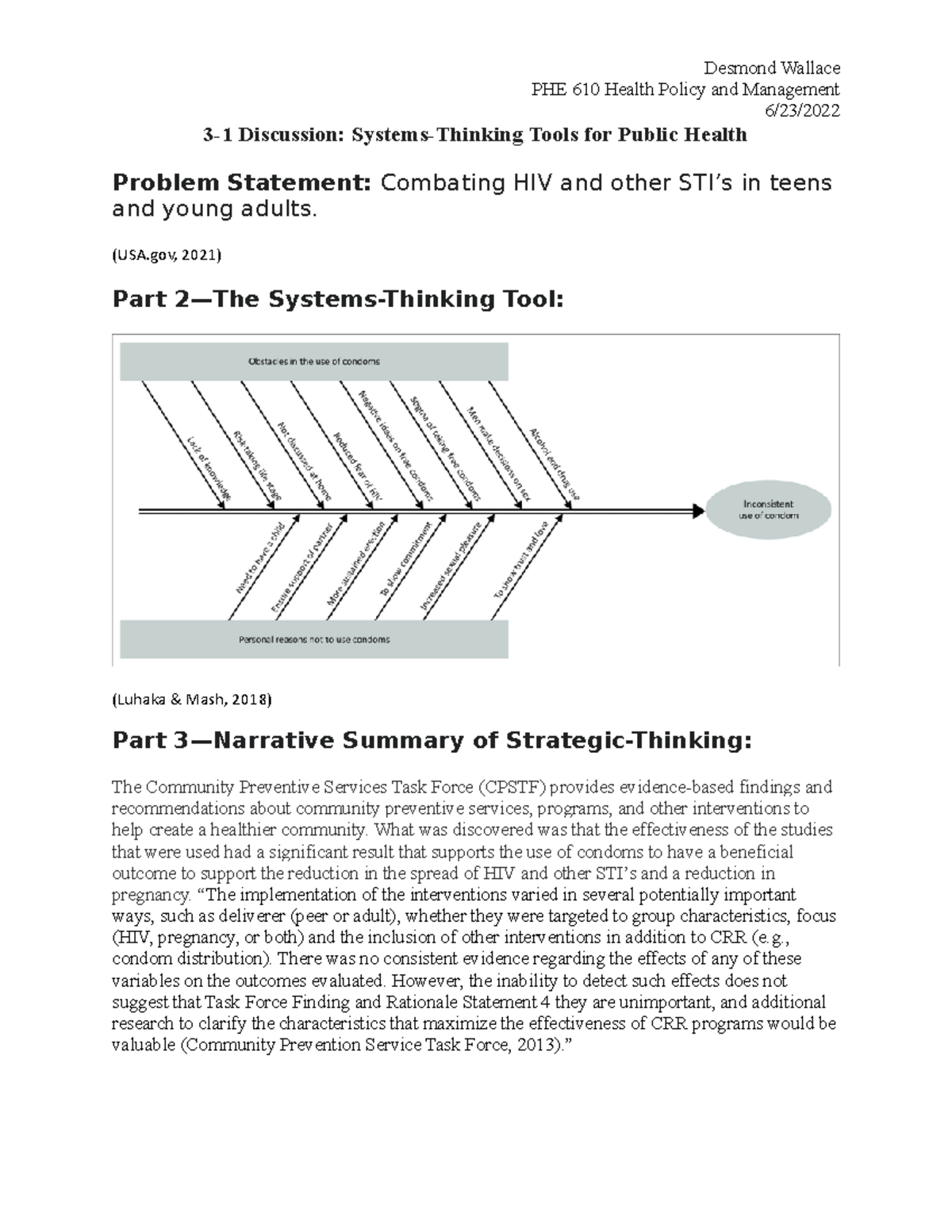 PHE 610 3-1 Discussion Systems-Thinking Tools for Public Health ...