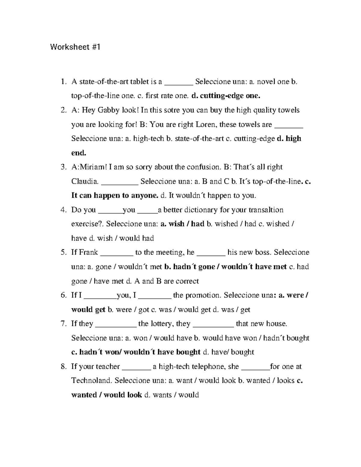 Worksheet 1 - CALUSAC - Worksheet # A state-of-the-art tablet is a ...