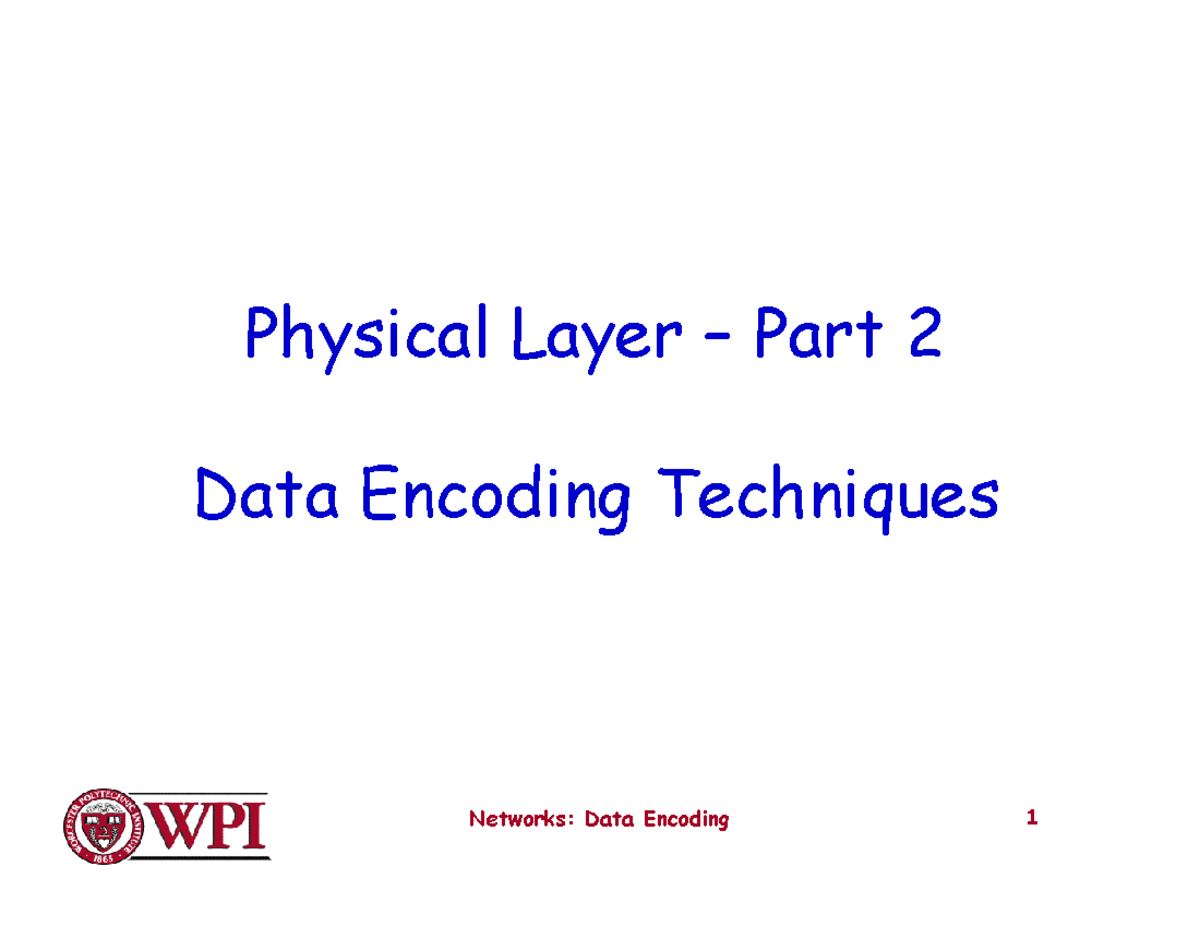 Data Encoding - Slide co Truong Thi Dieu Linh - Physical Layer ñ Part 2 ...