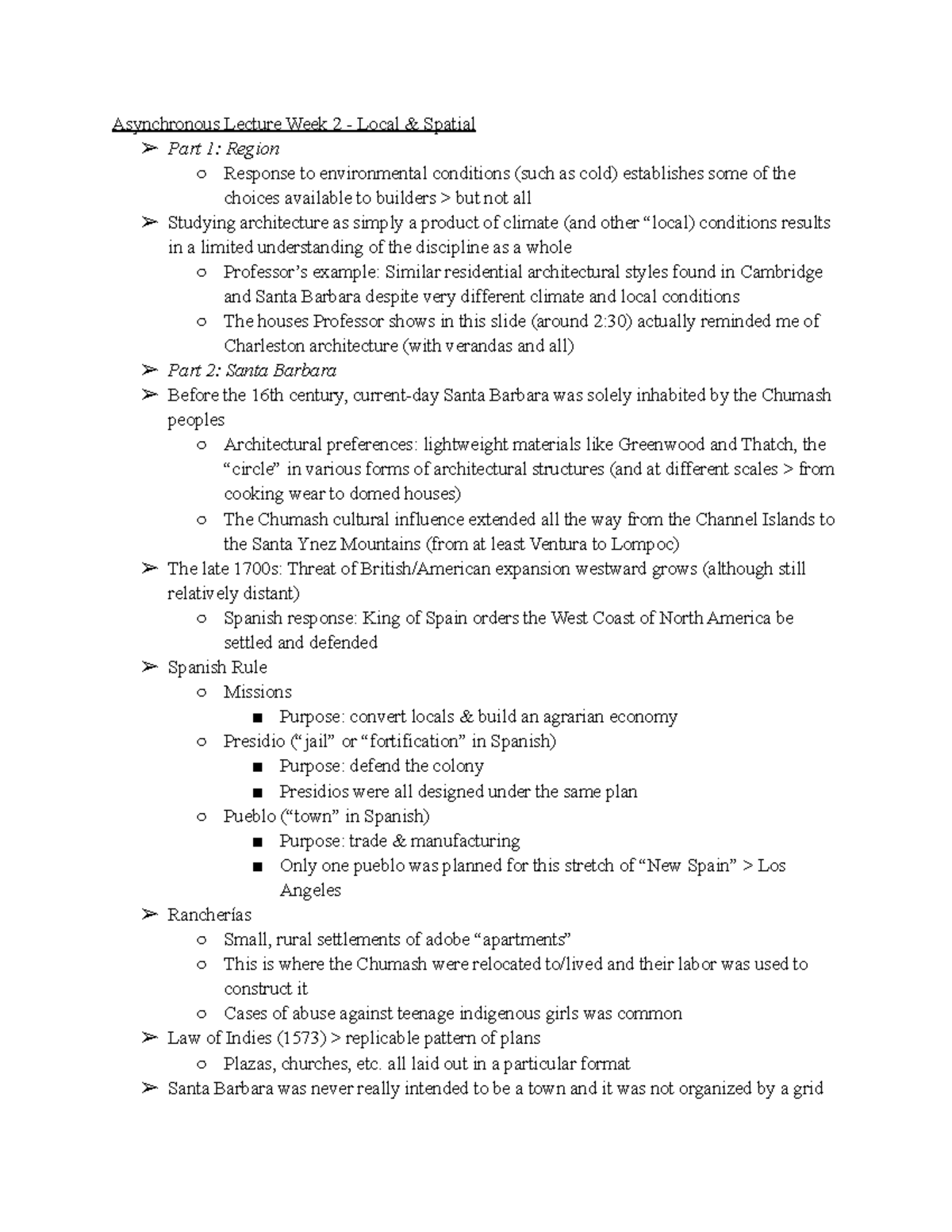 ARTHI 136A WEEK 2 - This was taken Spring 2022 - Asynchronous Lecture Week 2 - Local & Spatial ...