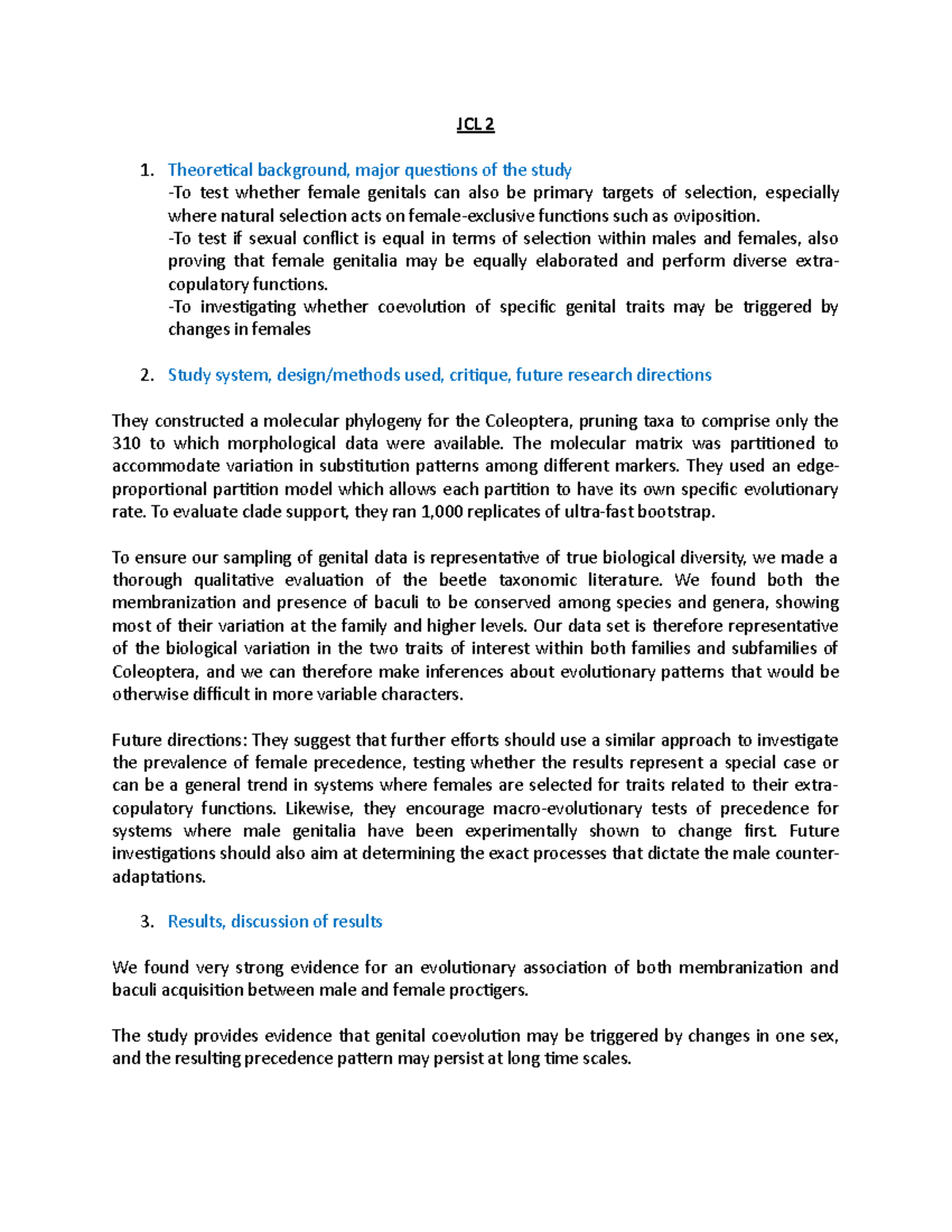 JCL Notes Handout - JCL 2 Theoretical background, major questions of ...