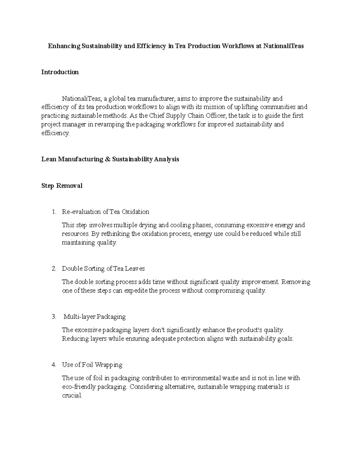 QSO 321 - Module Four Assignment - Enhancing Sustainability and ...