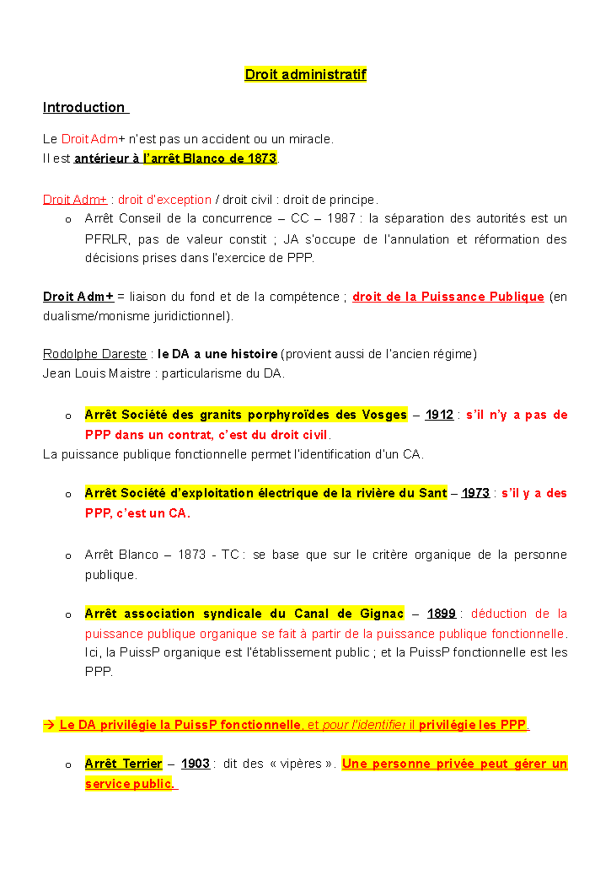 Fiches résumées - Droit administratif Introduction Le Droit Adm+ n’est ...