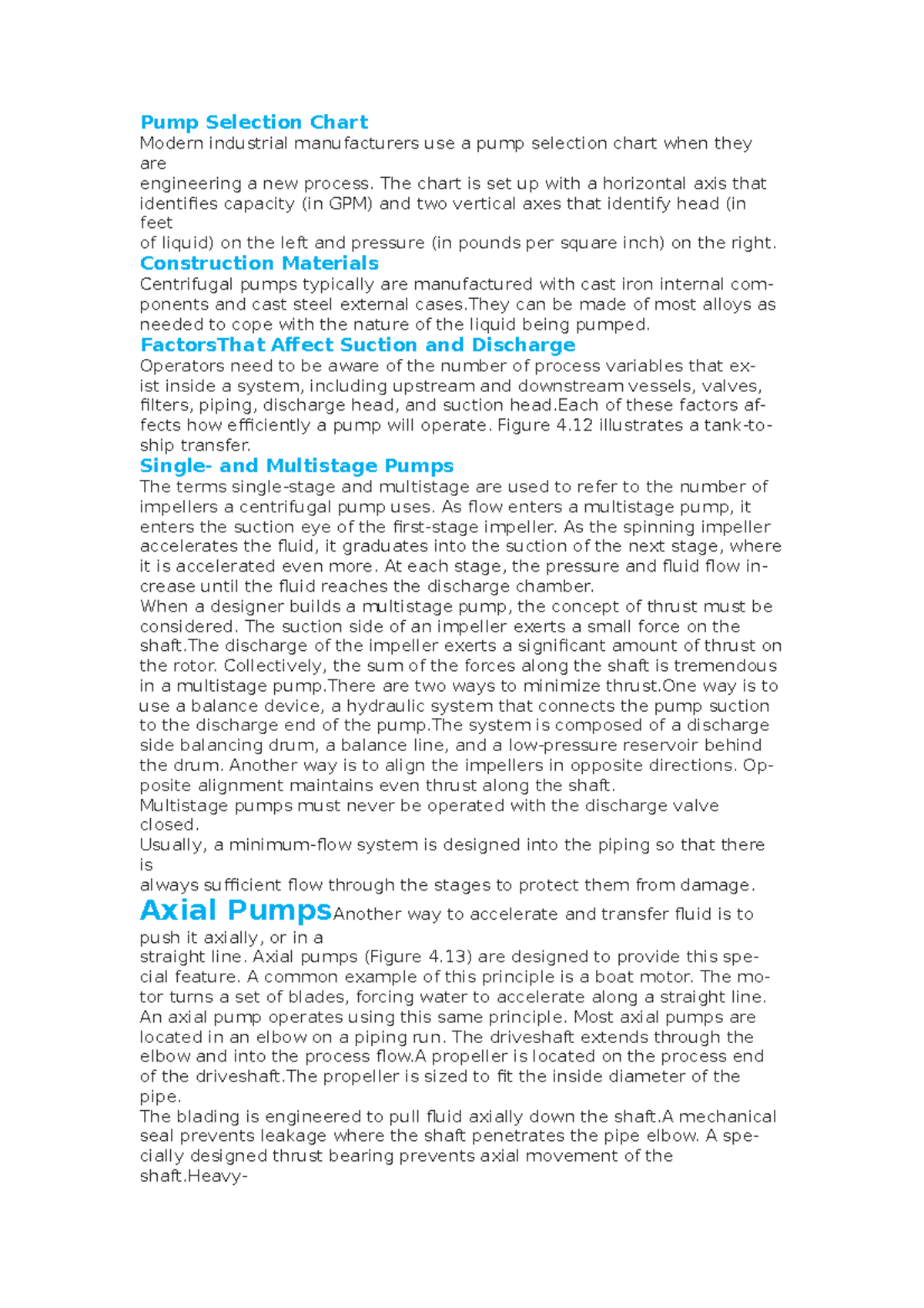 Process control and application 12 - Pump Selection Chart Modern ...