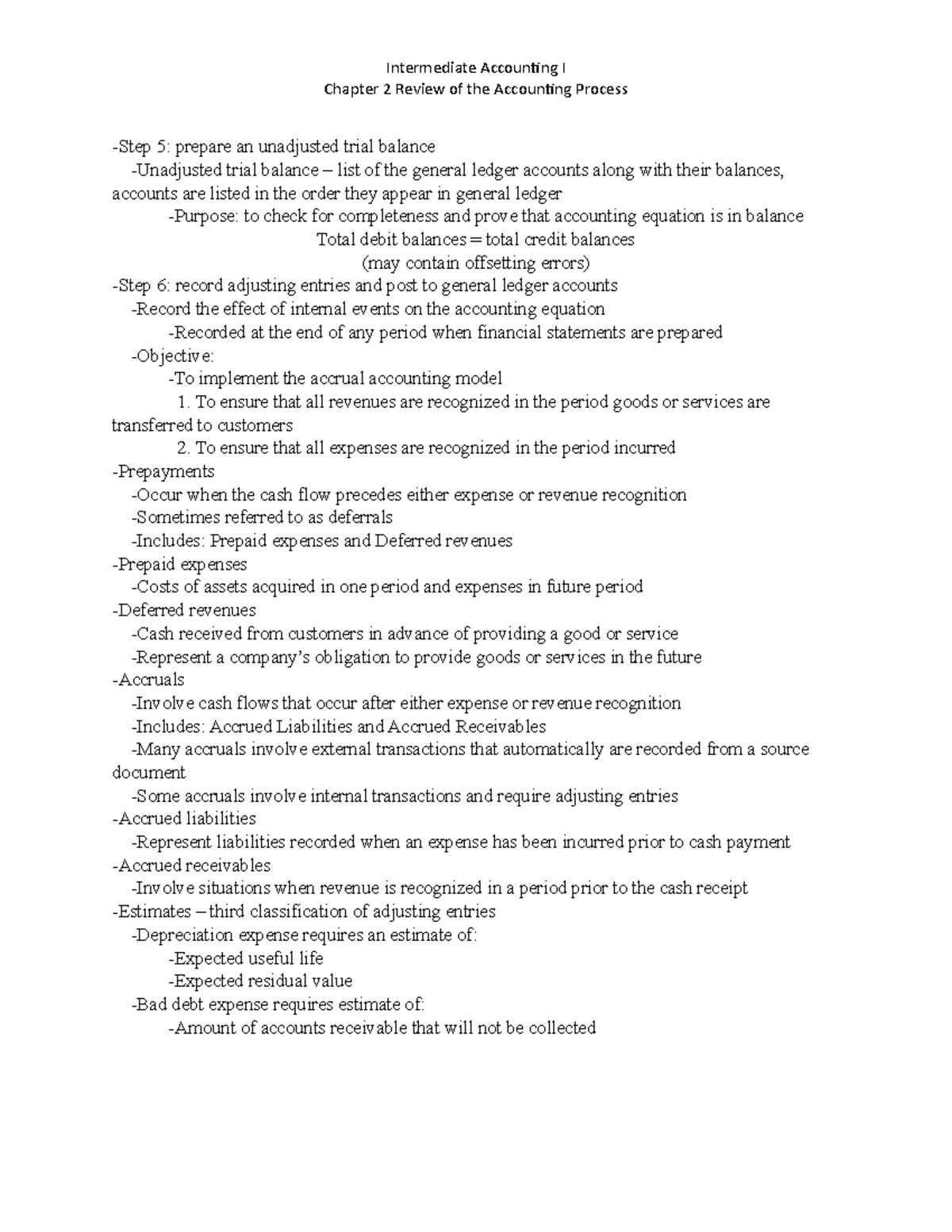 Intermediate Accounting Chapter 2 Part 4 Intermediate Accounting I
