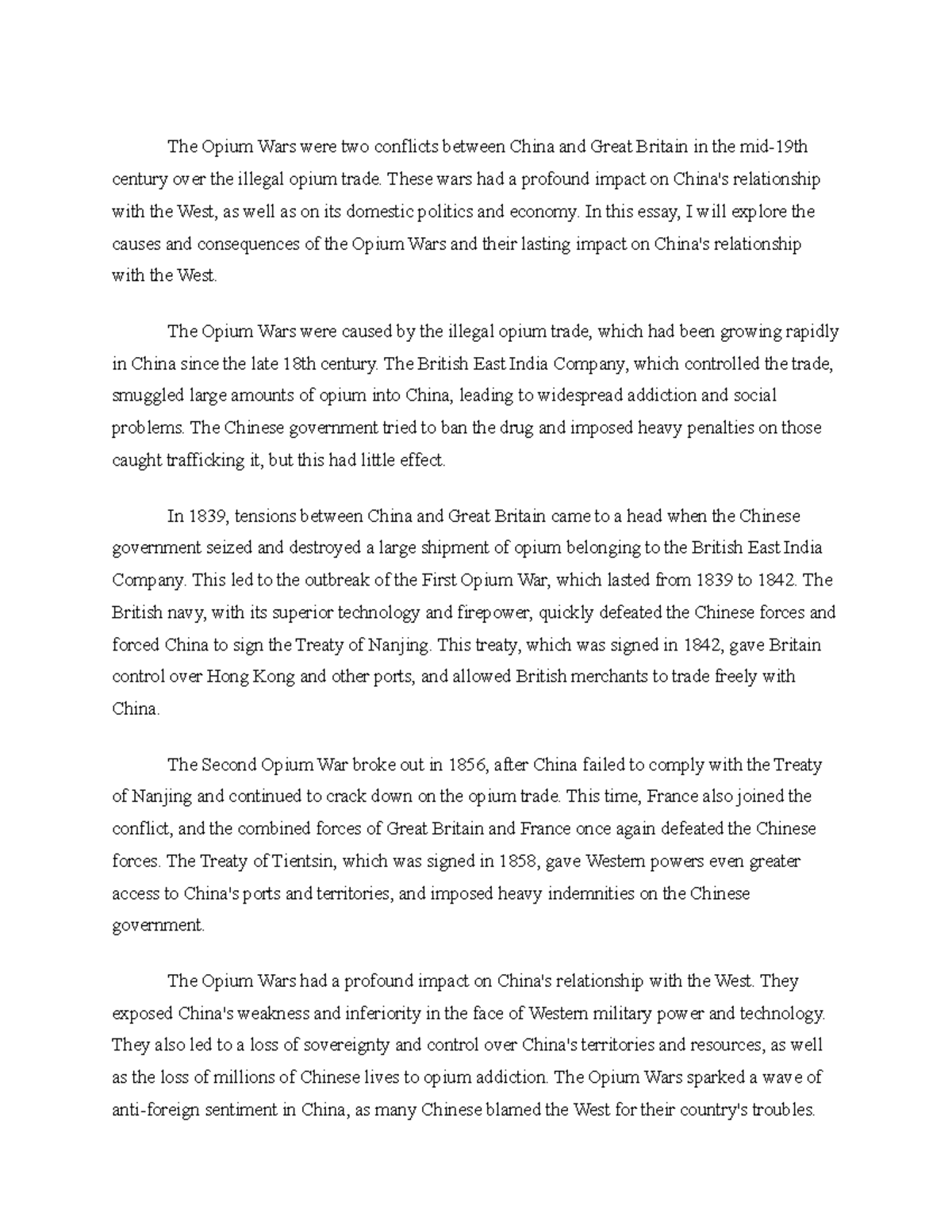 The Opium Wars and the Impact on China's Relationship with the West ...