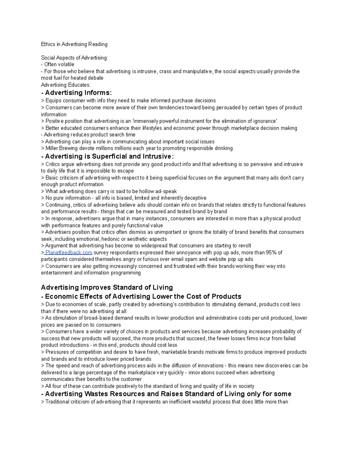PSYC3059 Ethics of Advertising Reading - Ethics in Advertising Reading ...