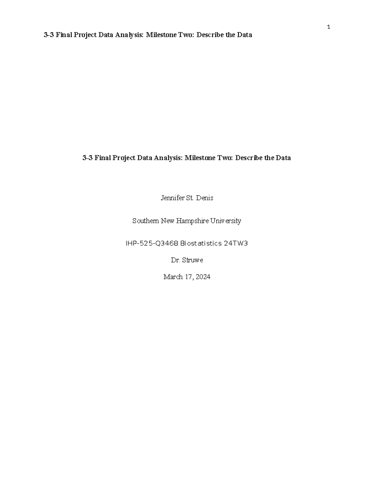 3 3 Final Project Data Analysis Milestone Two Describe The Data Denis Southern New Hampshire 