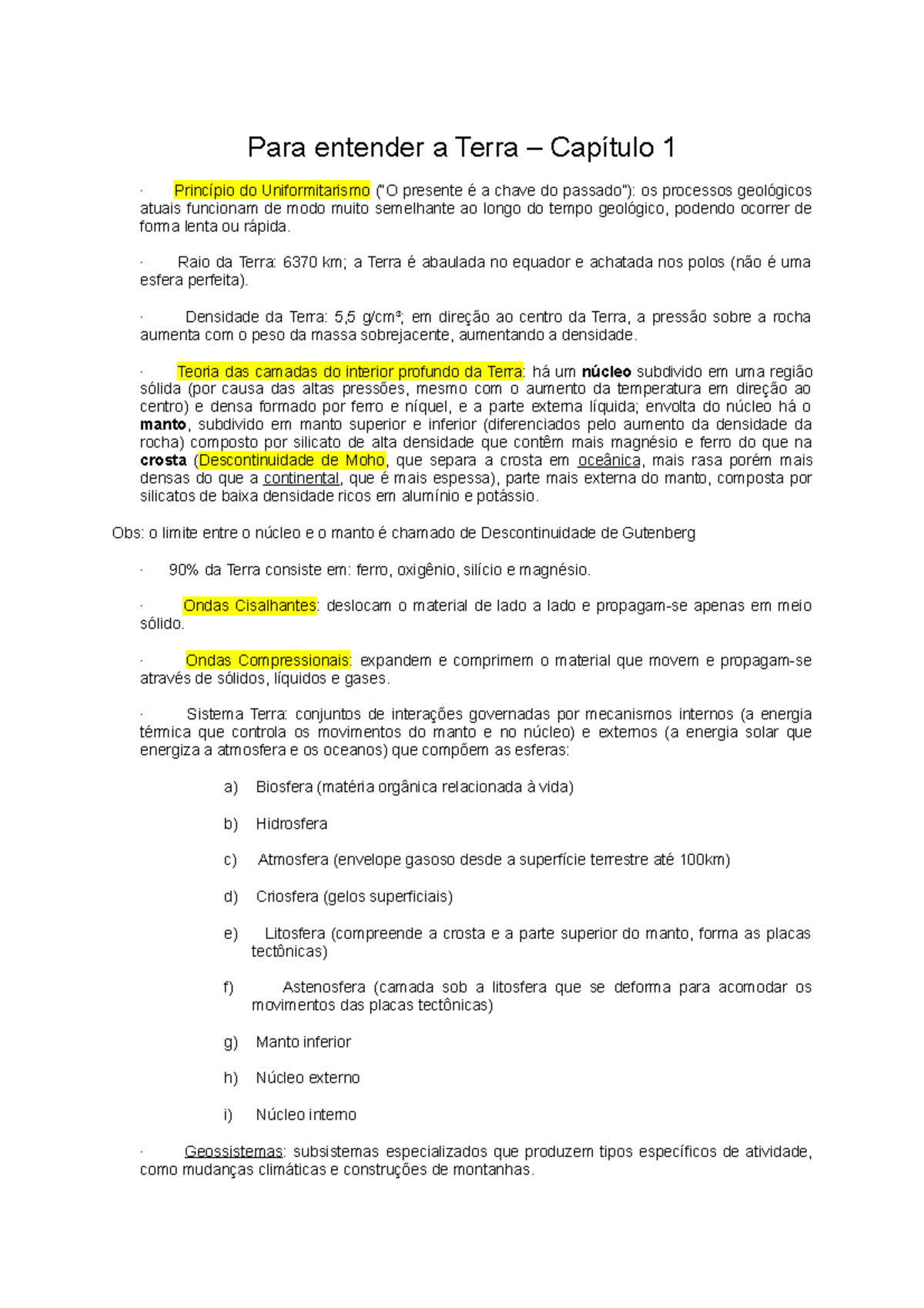 Resumo Geologia Geral - Para entender a Terra 1 do Uniformitarismo ...