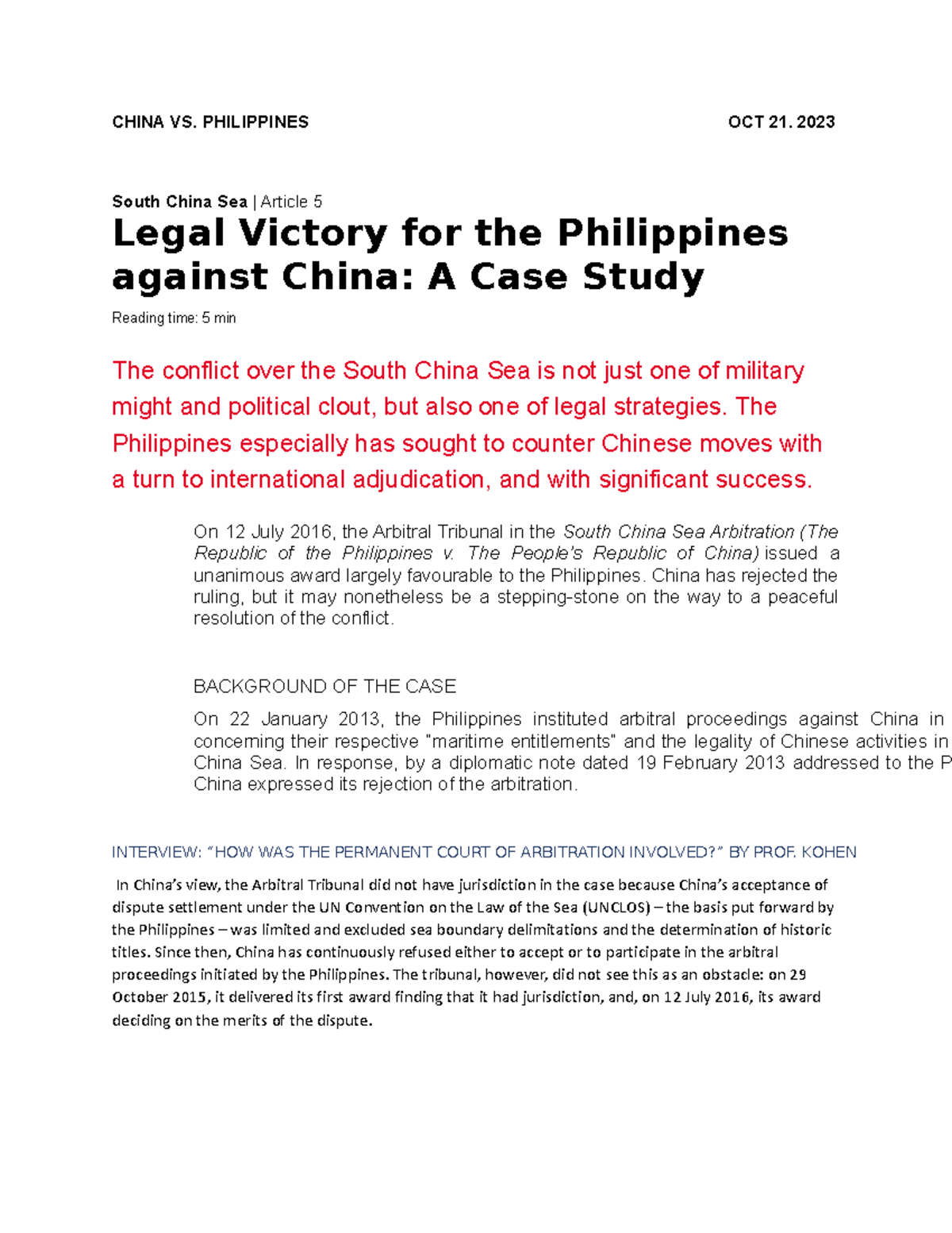 China VS PHIL - CHINA VS. PHILIPPINES OCT 21. 2023 South China Sea ...