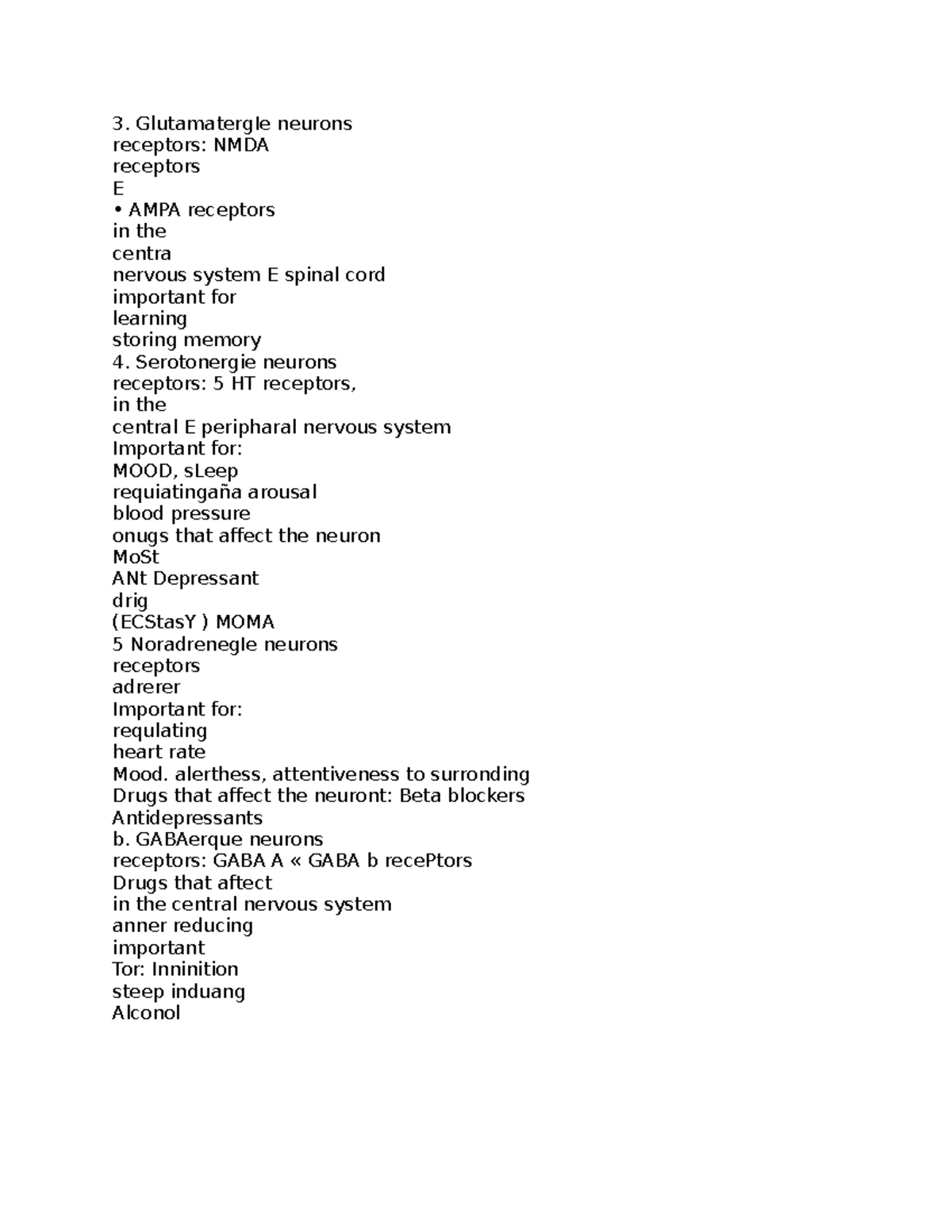 3 - poem - GlutamatergIe neurons receptors: NMDA receptors E AMPA ...