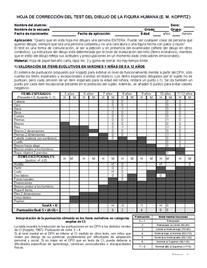 DFH Koppitz - Manual - APLICACIÓN E INTERPRETACIÓN DEL TEST DIBUJO DE ...