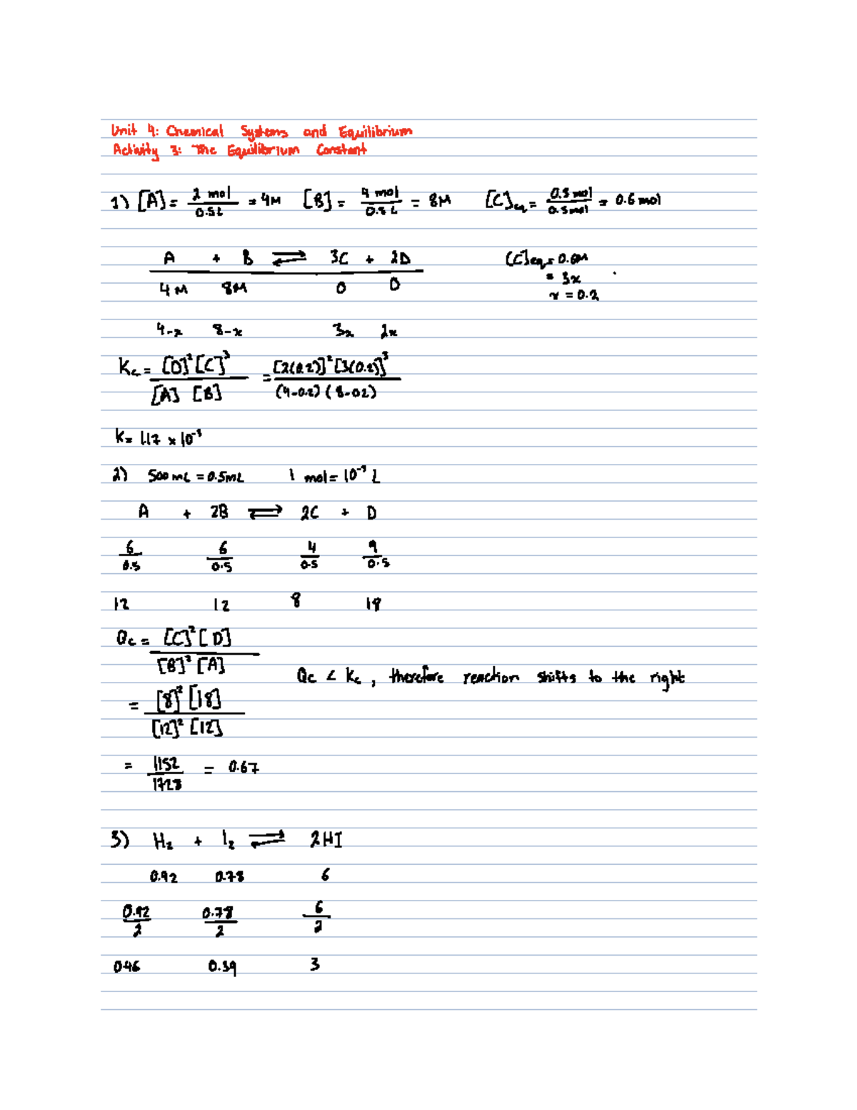 Unit 4 Activity 3 Organic Chemsitry - Unit 4 Chemical Systems and ...