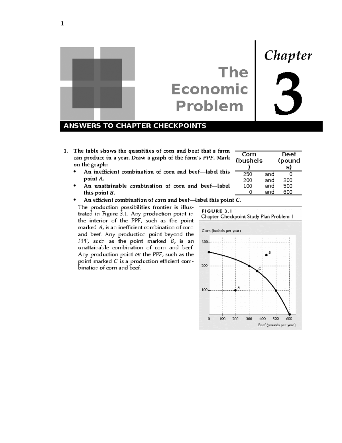 Chap3- The Econ Prob- Suggested Probs - 1 Chapter The Economic Problem ANSWERS TO CHAPTER - Studocu