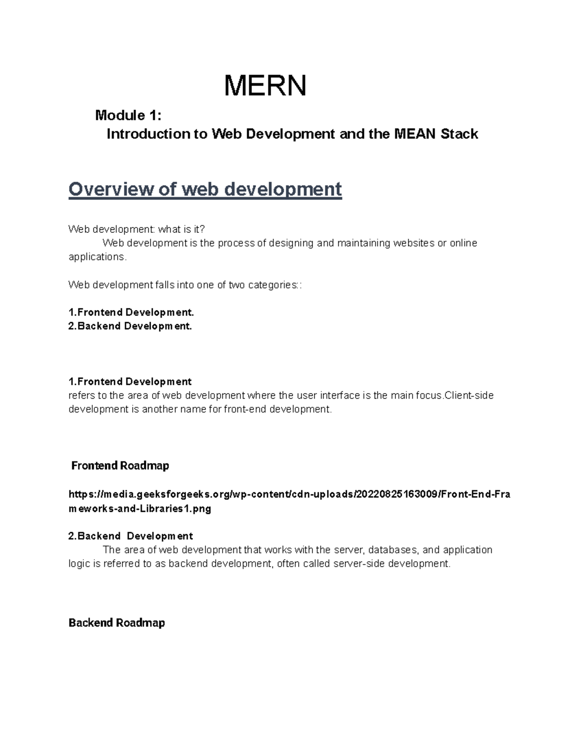 Introduction to Web Development and the MEAN Stack - MERN Module 1 ...