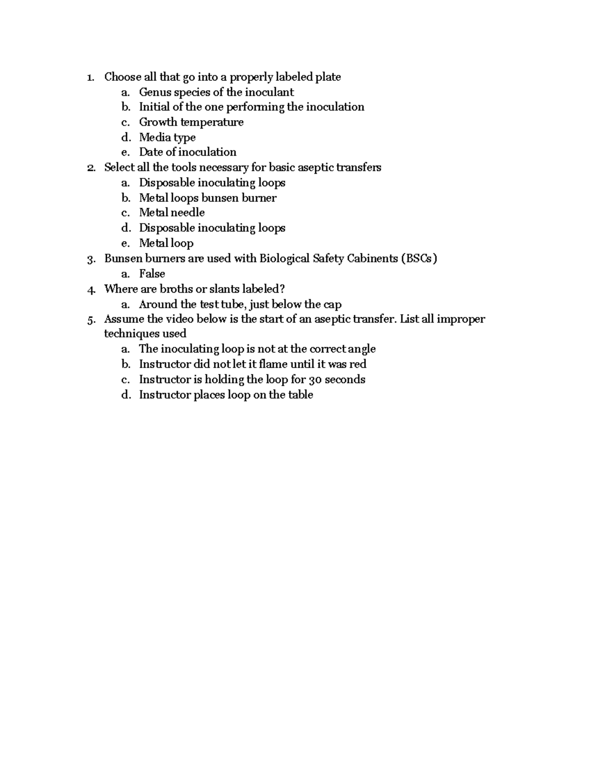 Microbiology lab quiz 6 - Choose all that go into a properly labeled ...