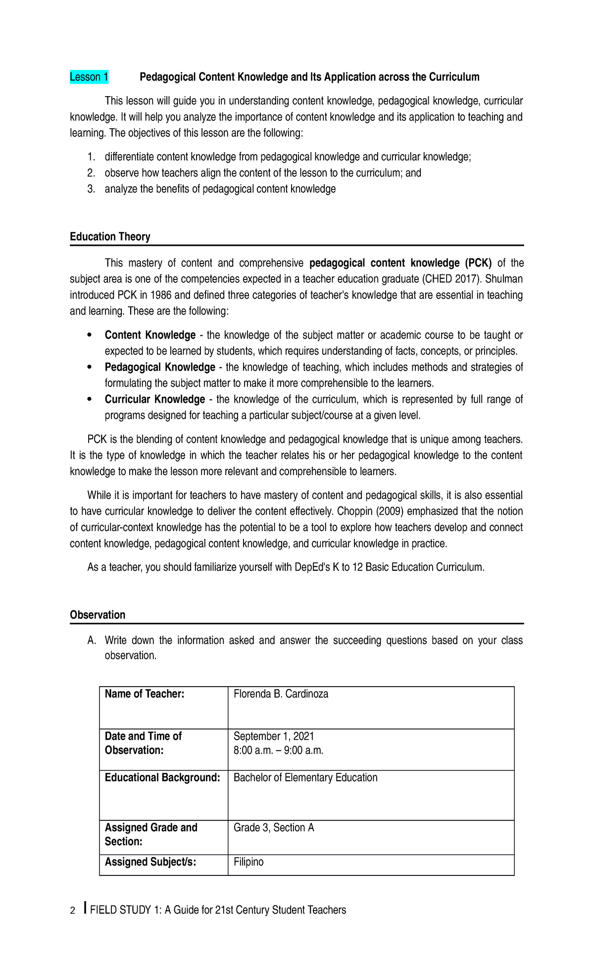 FS Chapter 1 Lesson 1 7 - None - Lesson 1 - Studocu