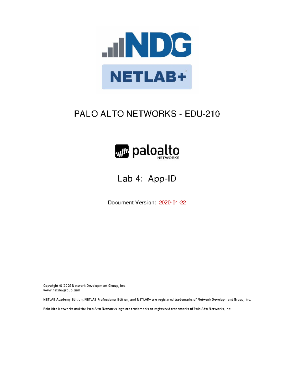 Palo Alto Lab 4 - Labs from the class - PALO ALTO NETWORKS - EDU- 210 Lab 4: App-ID Document ...