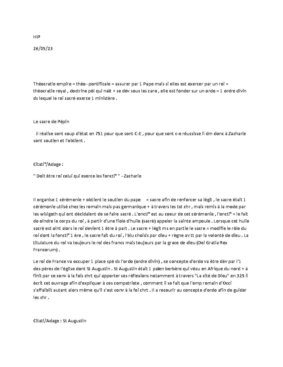 HIP-CM-3 - HIP S1 CM n° 3 - HIP 26/09/ Théocratie empire = théo ...