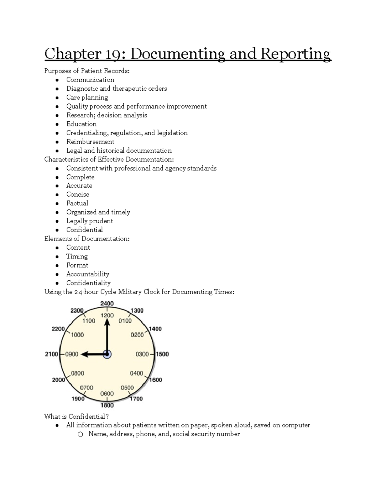 Chapter 19 Notes - Mrs. Lipsmeyer - Chapter 19: Documenting and ...