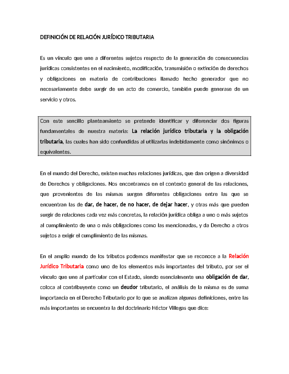 Tributario - preguntas y respuestas que espero y les sea de ayuda - DEFINICIÓN DE RELACIÓN ...