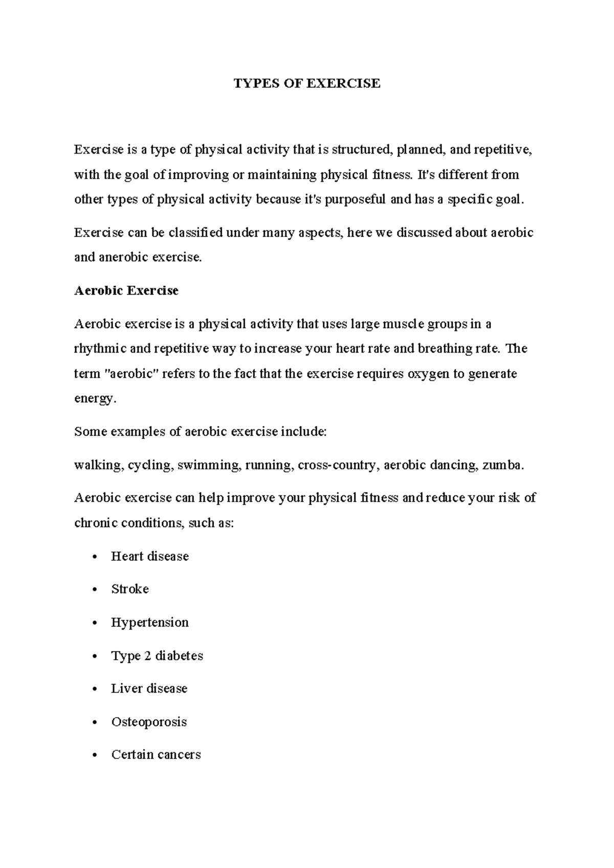 5 Types OF Exercise - Effective - TYPES OF EXERCISE Exercise is a type ...