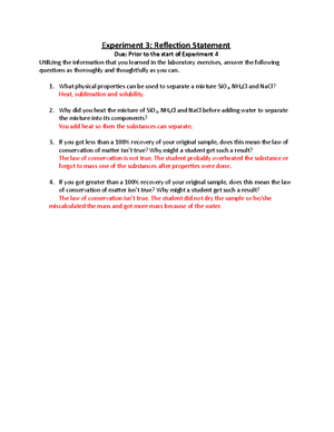 Experiment 5 Reflection Statement-1 - Experiment 5: Reflection ...