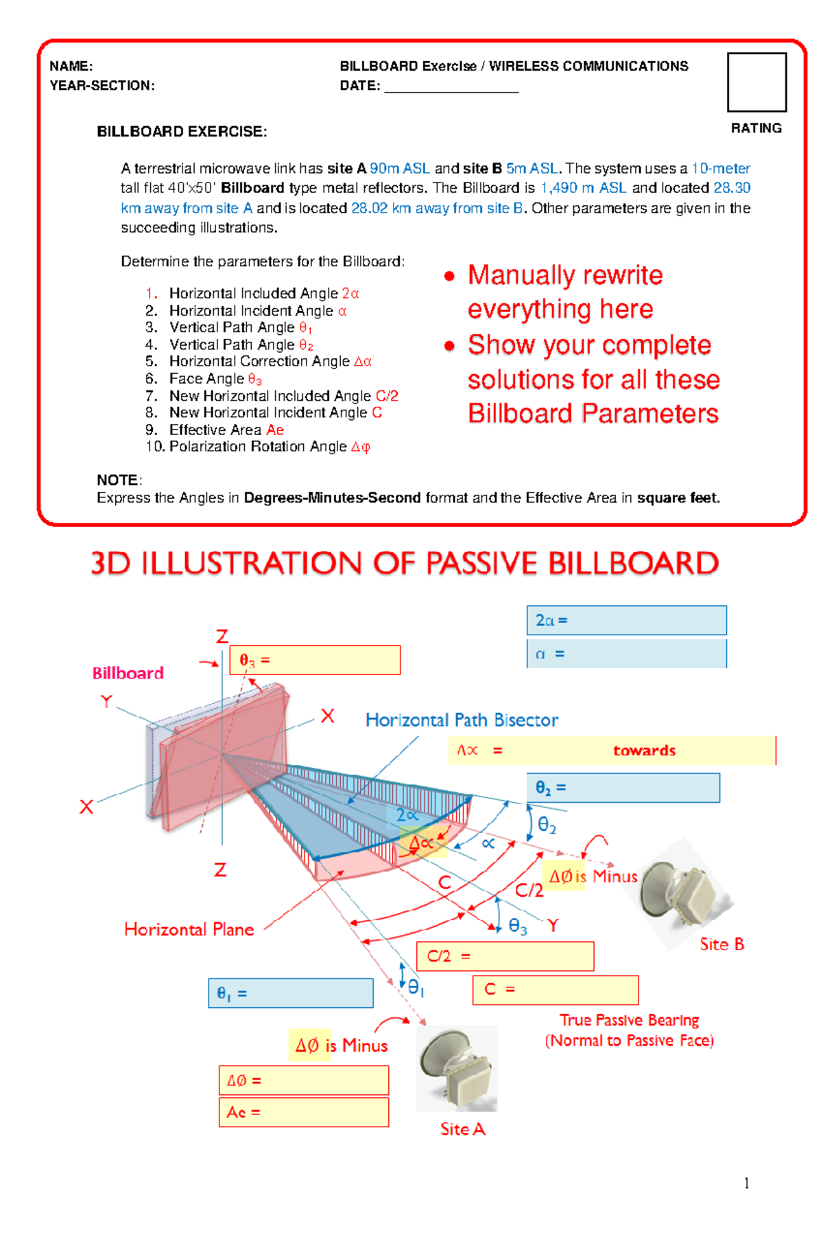 2022 Microwave Worksheet 6 - Design Exercises for Billboard - with ...
