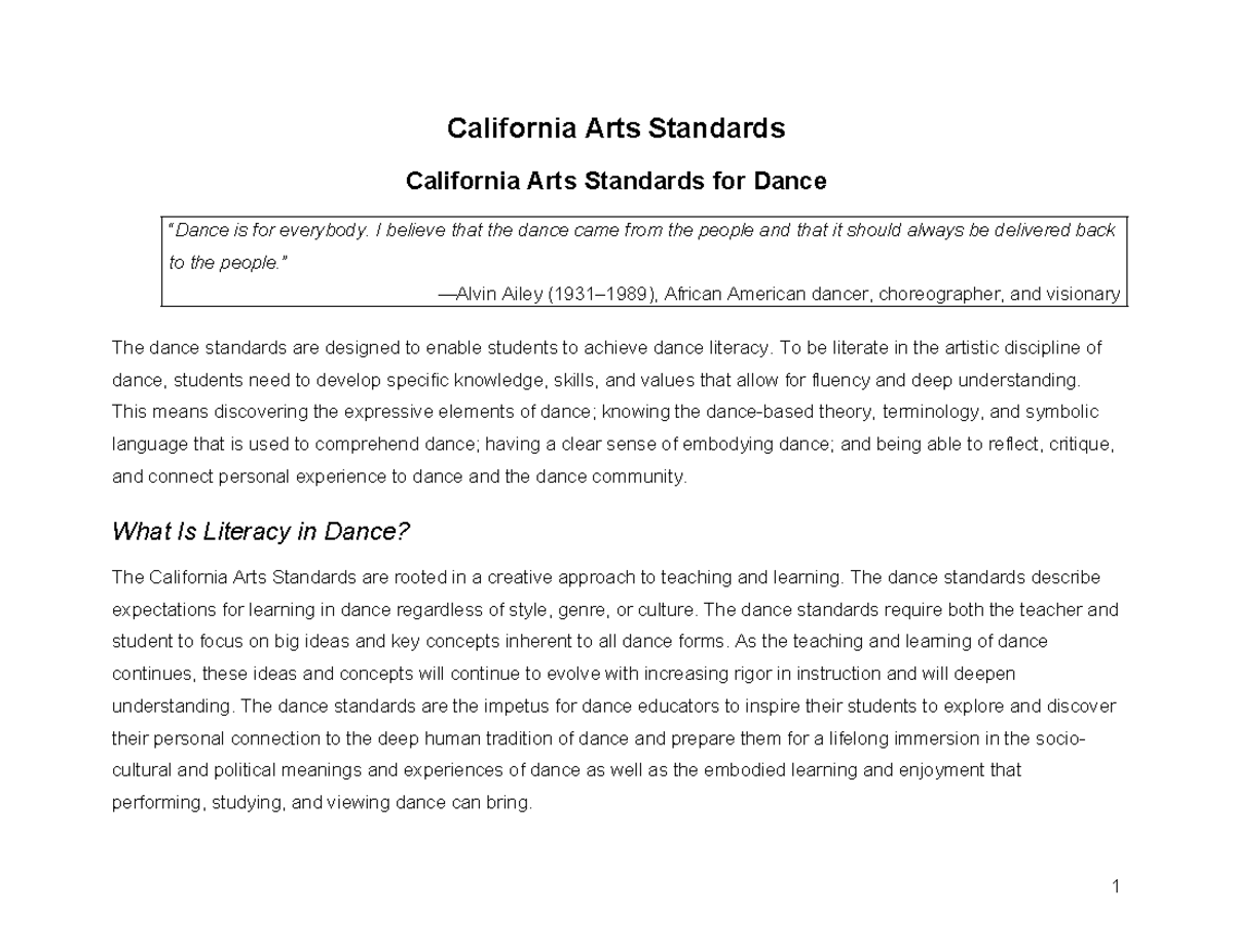 Vapadancestds - Information to help with the task - California Arts ...