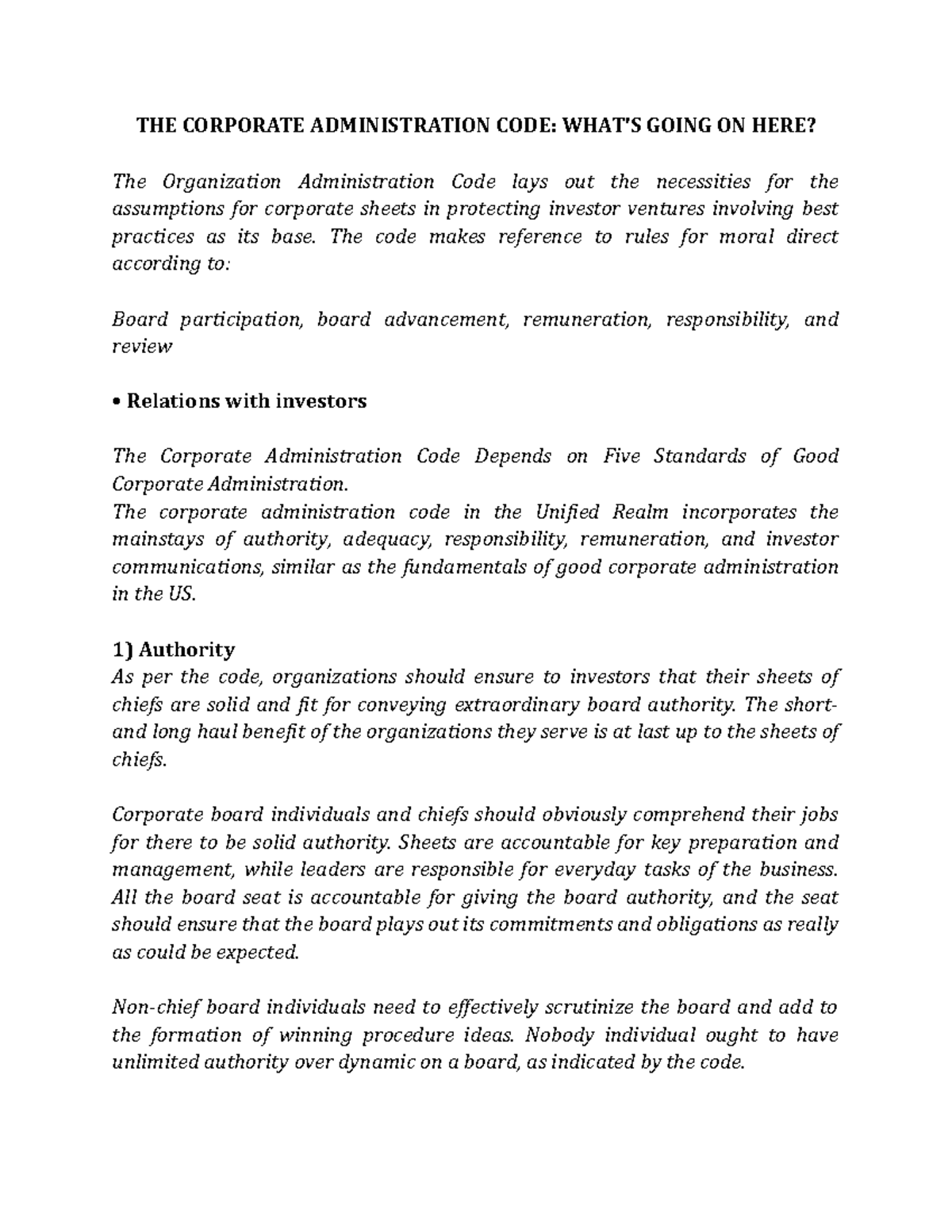 THE Corporate Administration CODE THE CORPORATE ADMINISTRATION CODE the-corporate-administration-code-the-corporate-administration-code