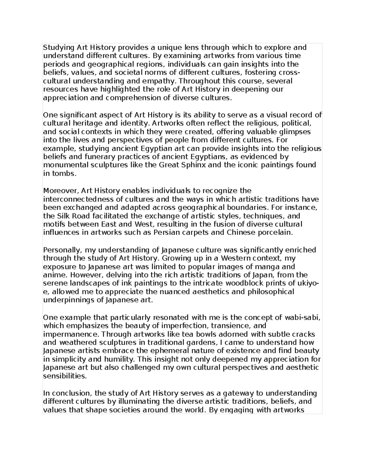 Unit 8 - good - Studying Art History provides a unique lens through ...