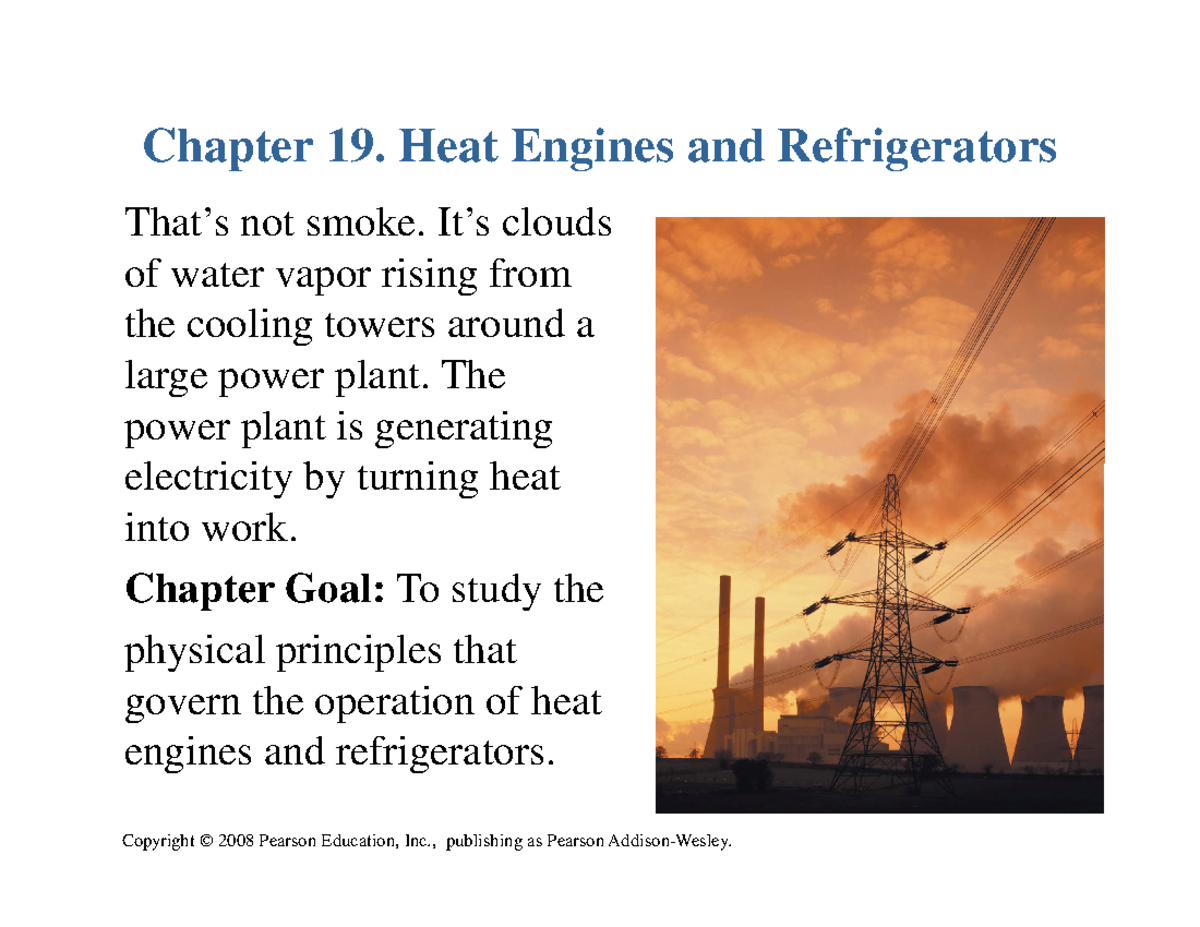 Chapter 19 - Lecture notes 5 - Chapter 19. Heat Engines and ...
