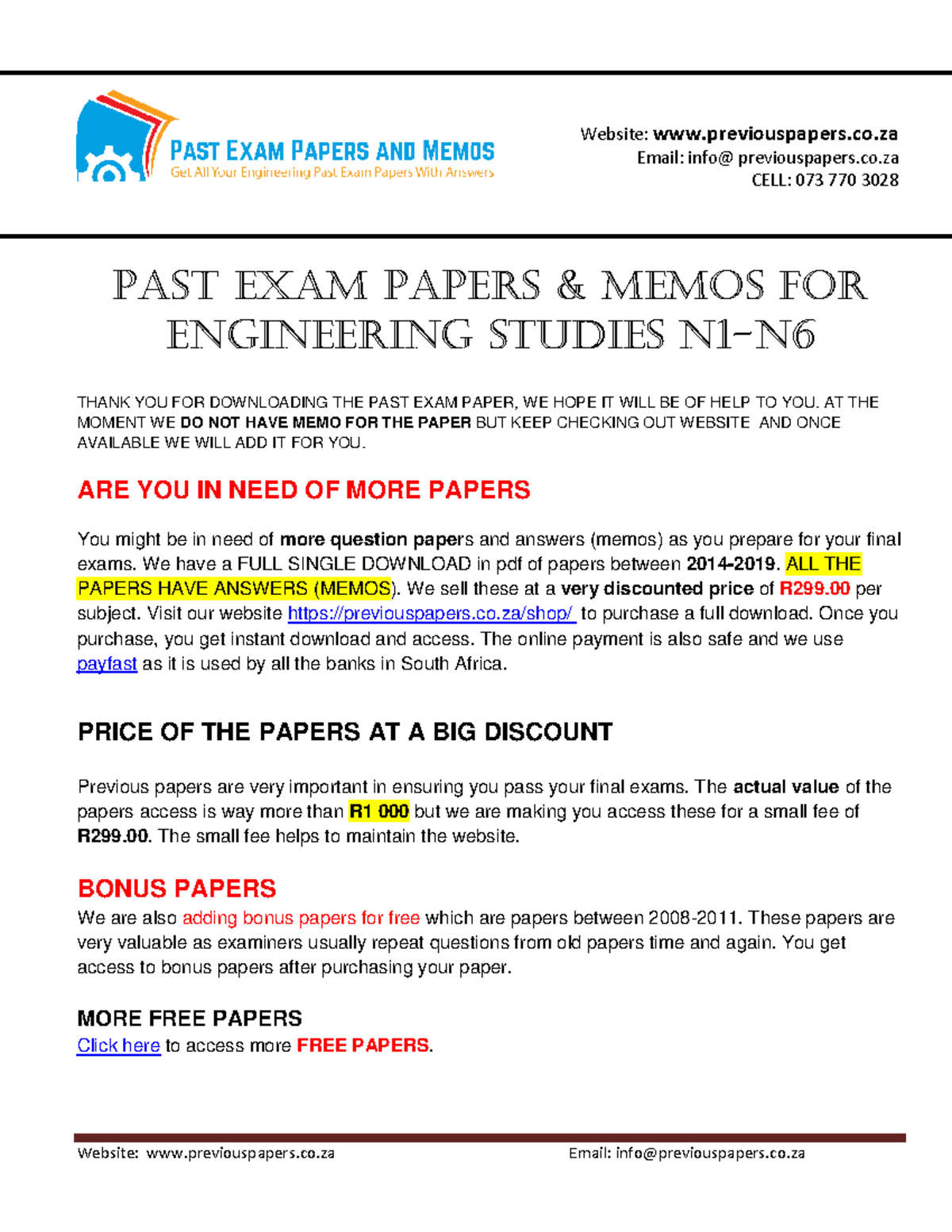 Computer Principles N4 QP April 2020 - Website: previouspapers.co Email ...