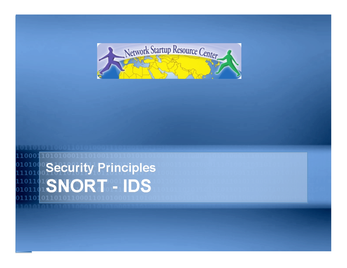 Snort-ids - Assignment topic made easy - Security Principles SNORT - IDS Intrusion detection ...