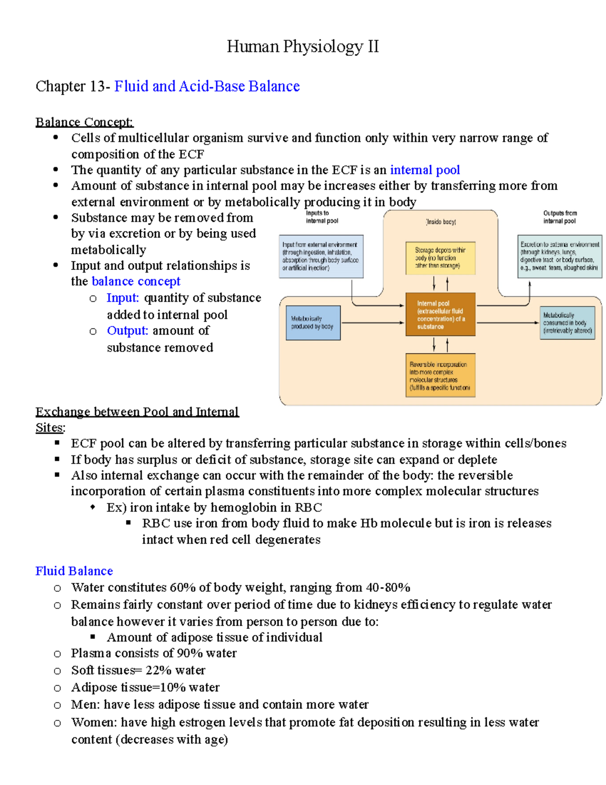 Chapter 13- Fluid and Acid-Base Balance - Human Physiology II Chapter ...