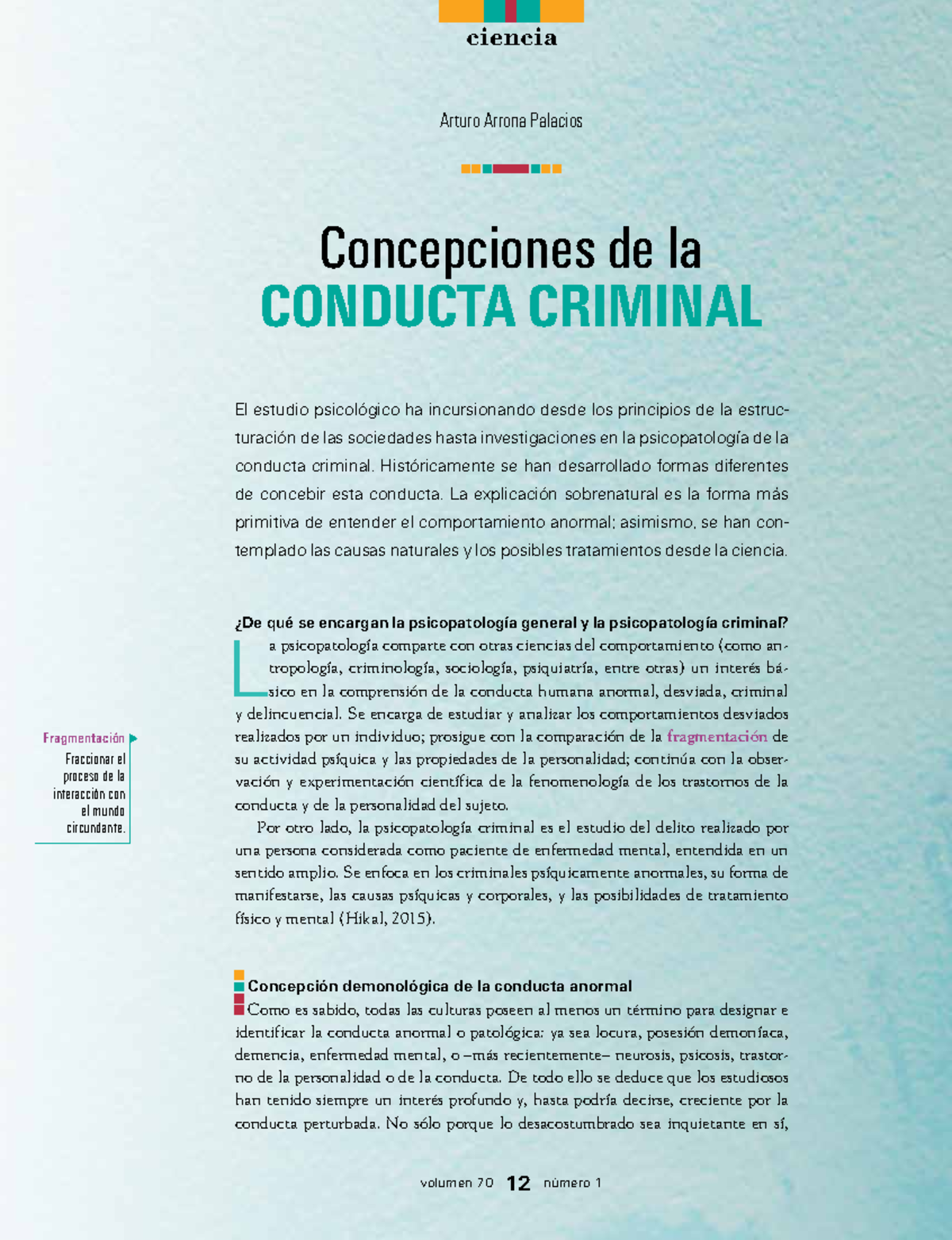 Concepcion Criminal - volumen 69 12 número 3 ciencia El estudio ...