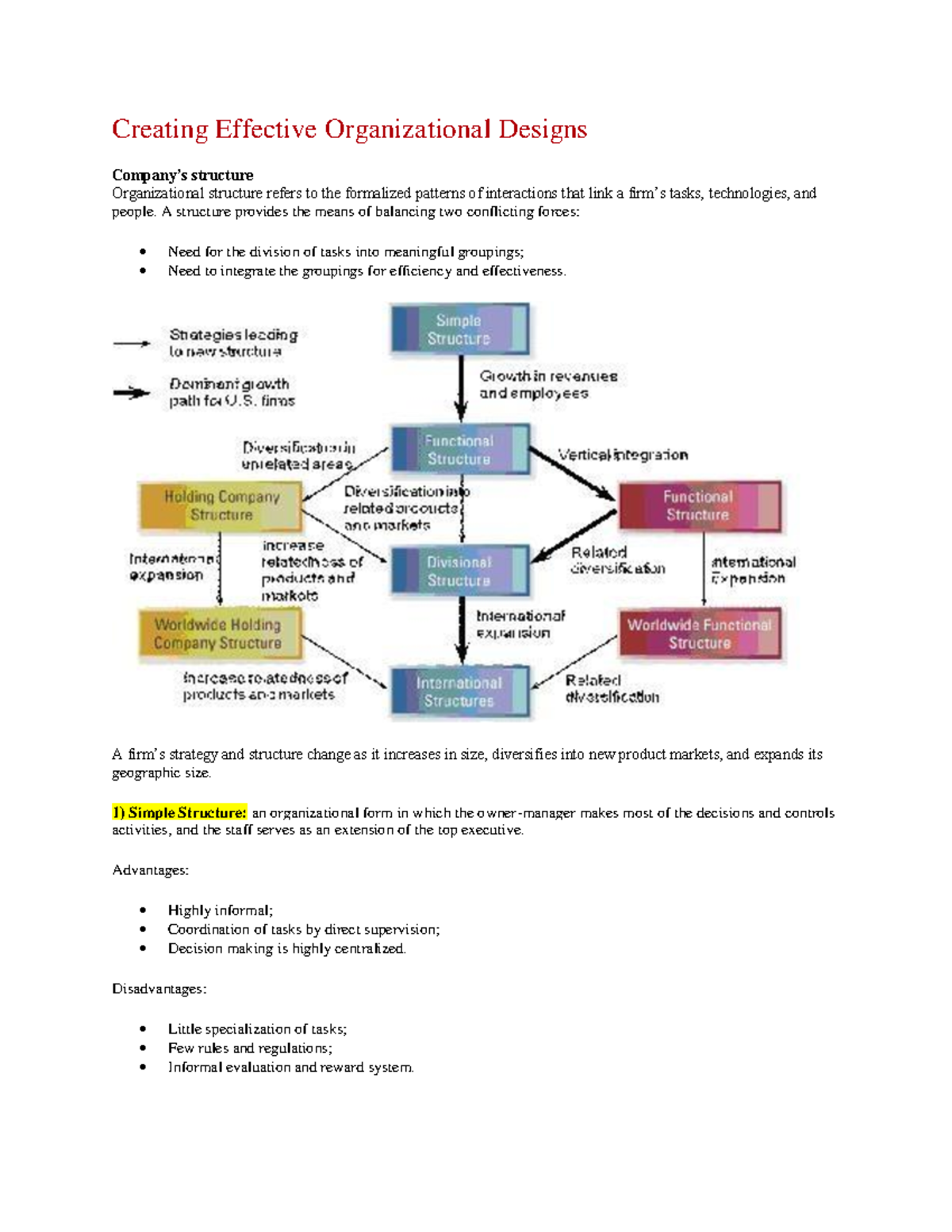 Creating Effective Organizational Designs - Creating Effective ...