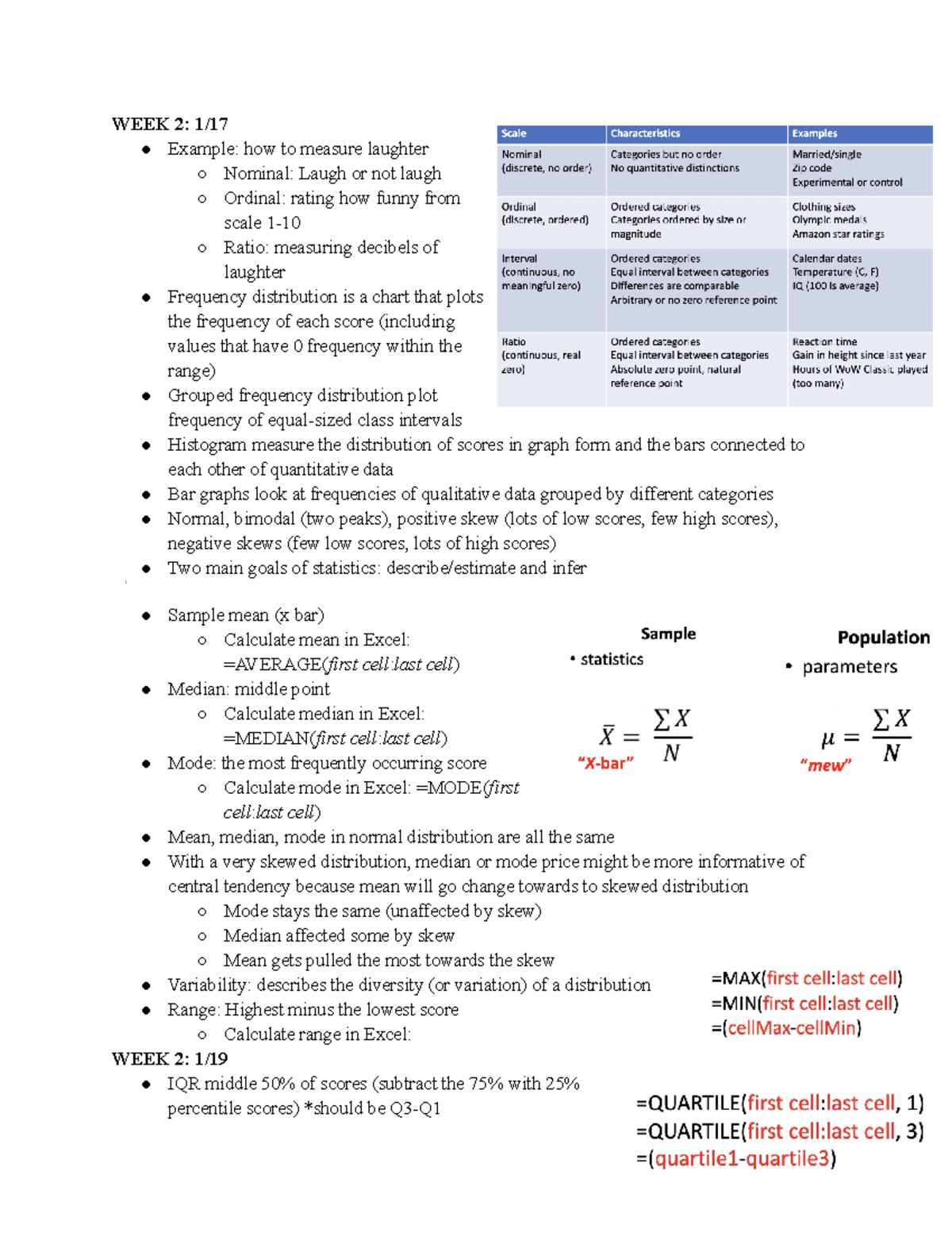 Week 2 Lecture Notes (Psych) - WEEK 2: 1/ Example: how to measure ...