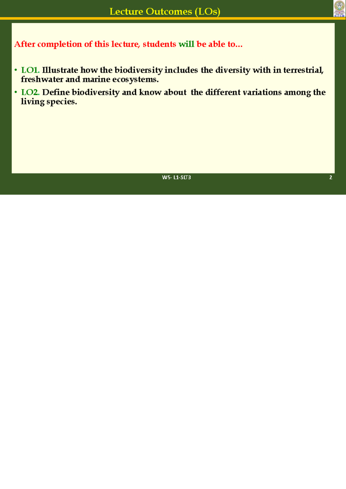 ES8 - Notes - After completion of this lecture, students will be able ...