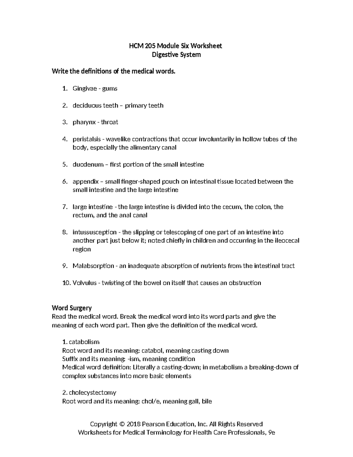HCM 205 Module Six Worksheet - HCM 205 Module Six Worksheet Digestive ...