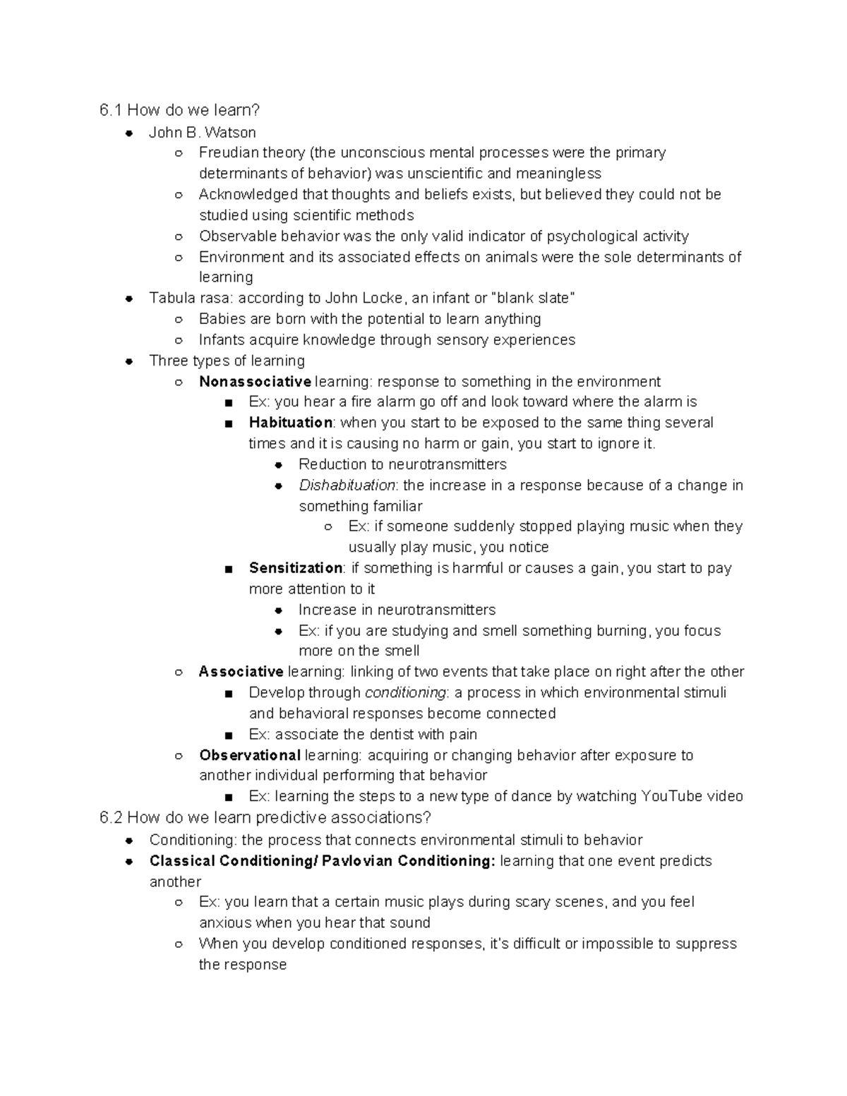 Chapter 6 - Learning - 6 How do we learn? John B. Watson Freudian ...