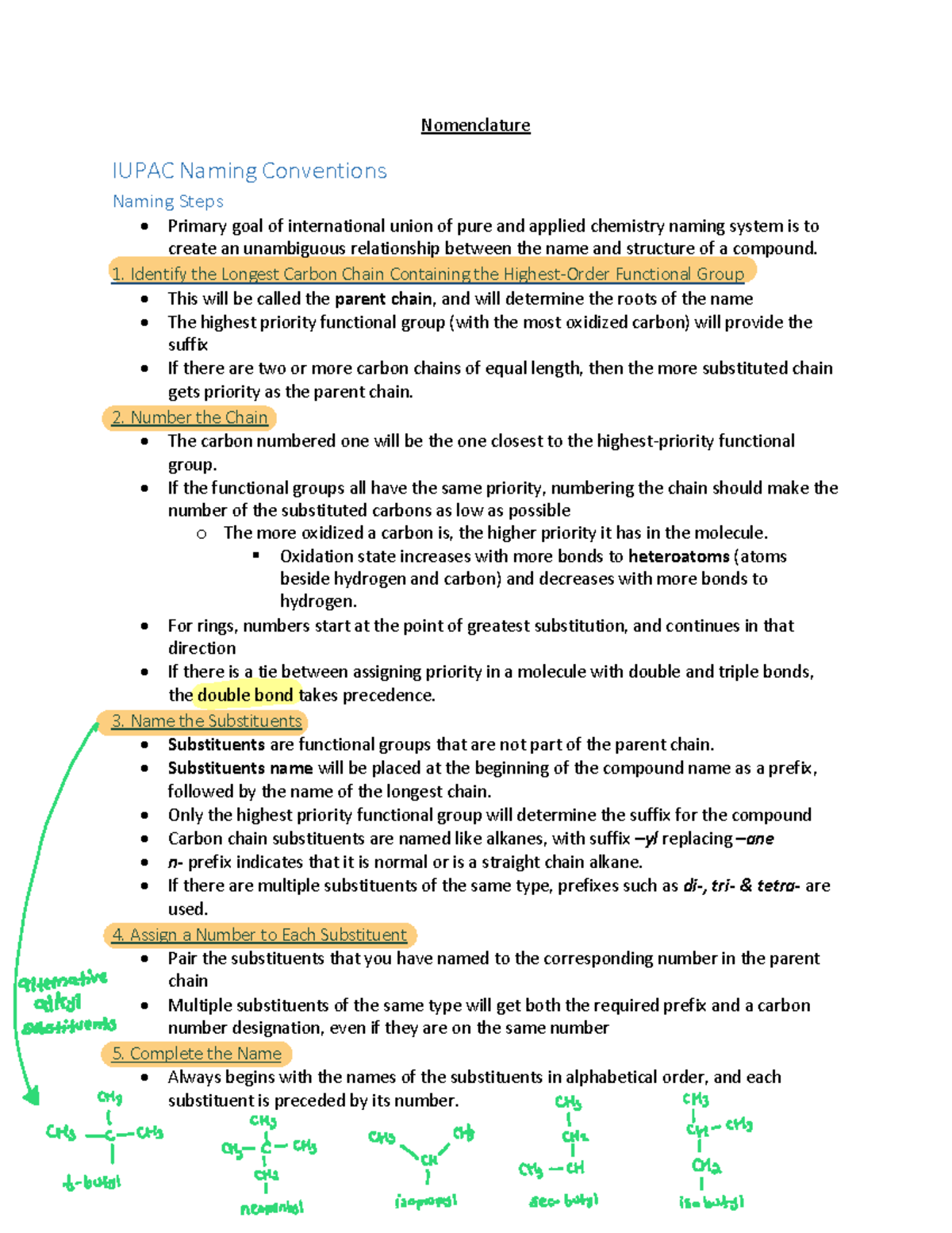 Copy of 1-Nomenclature - Nomenclature IUPAC Naming Conventions Naming ...