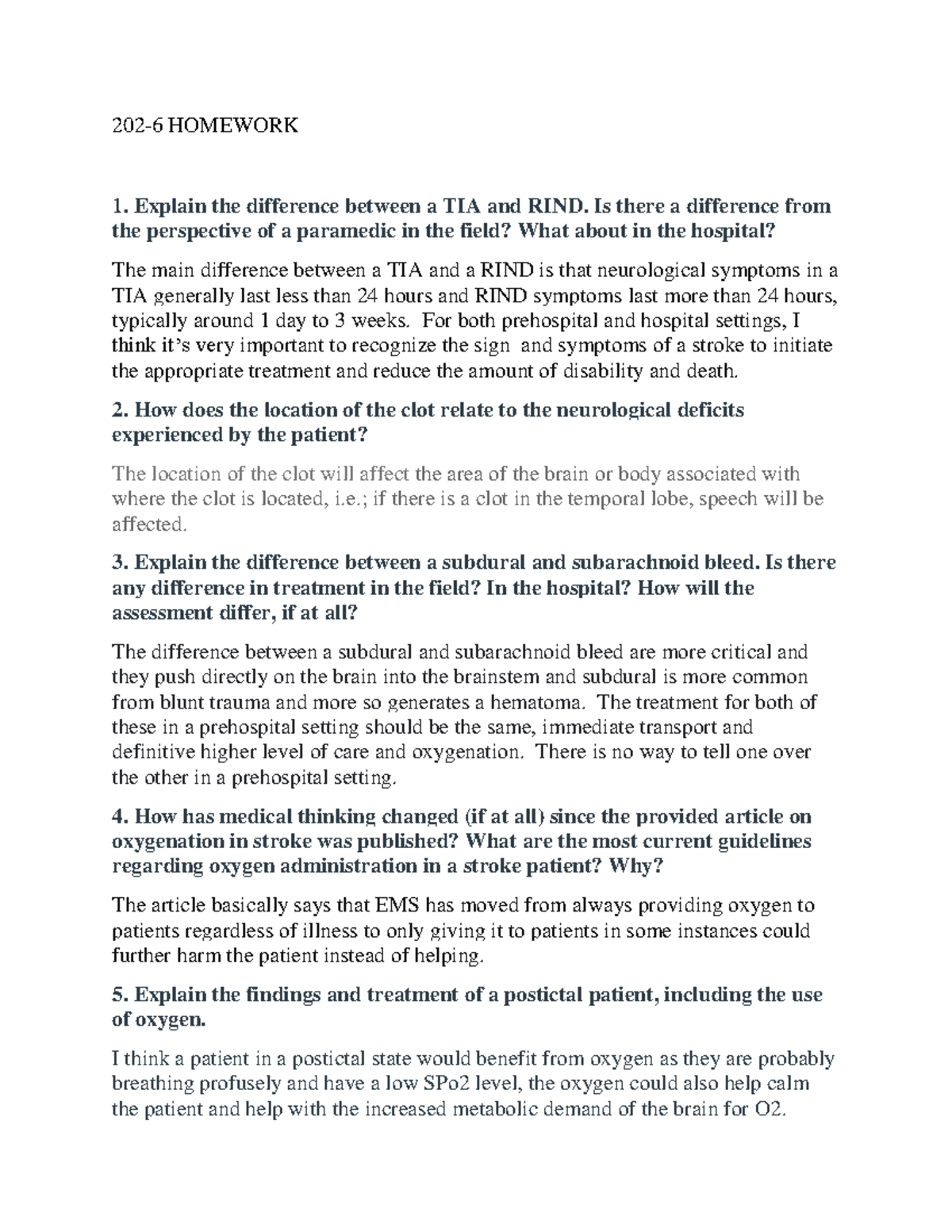 202-6 Homework - 202-6 HOMEWORK 1. Explain the difference between a TIA ...