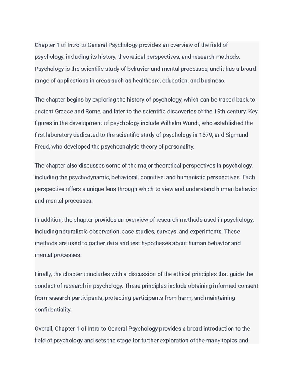 Intro to General Psychology - Psychology is the scientific study of ...