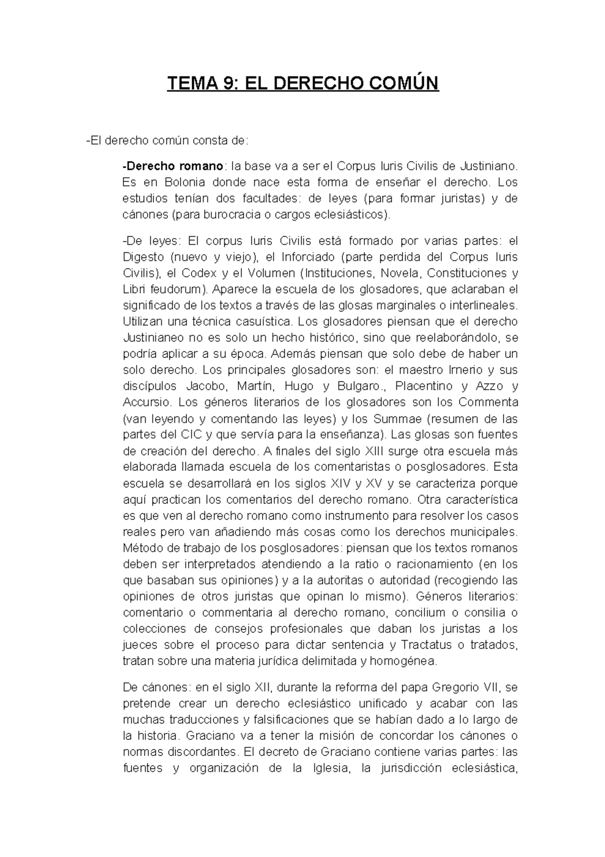 TEMA 9 historia del derecho - TEMA 9: EL DERECHO COMÚN -El derecho ...