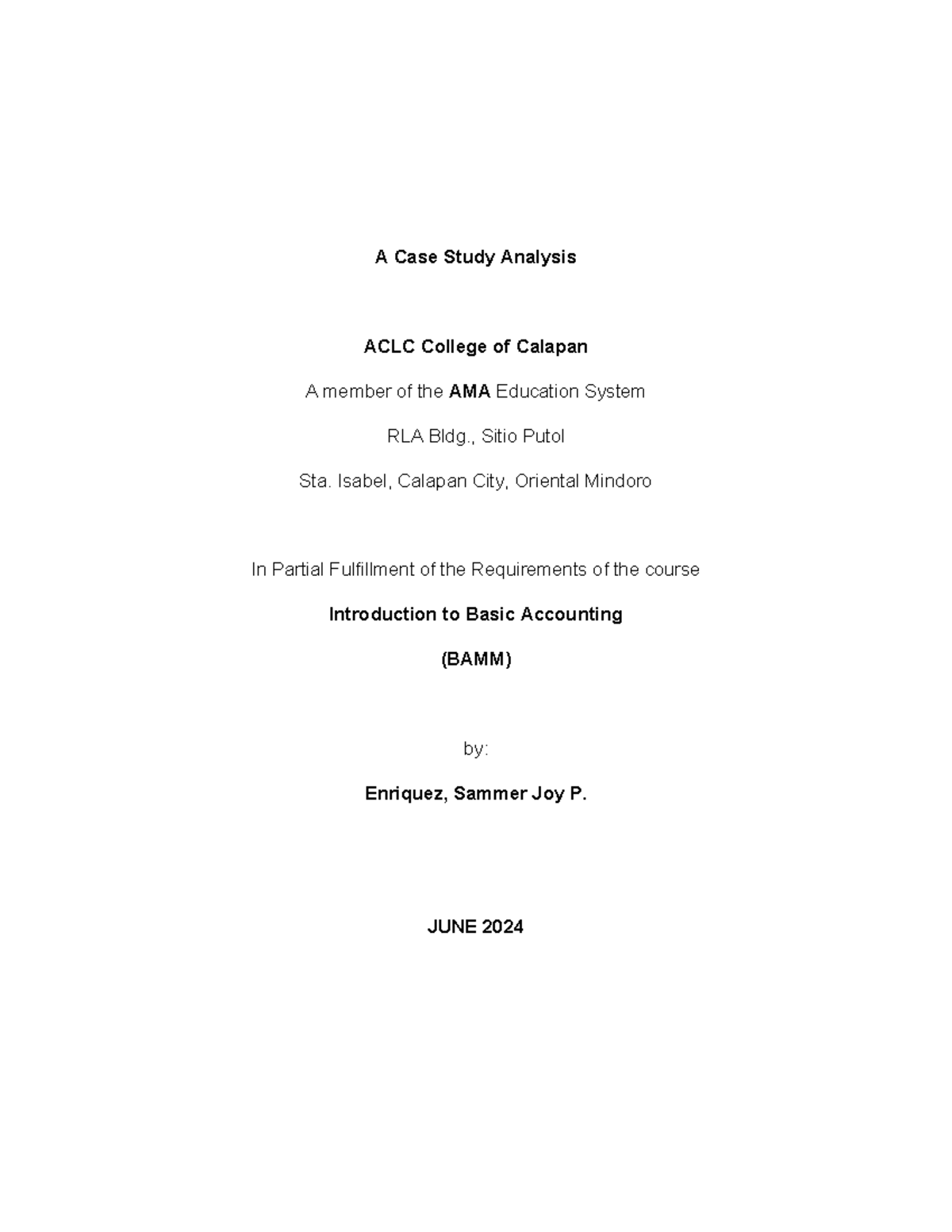 Starbucks Case Study Analysis - A Case Study Analysis ACLC College of ...