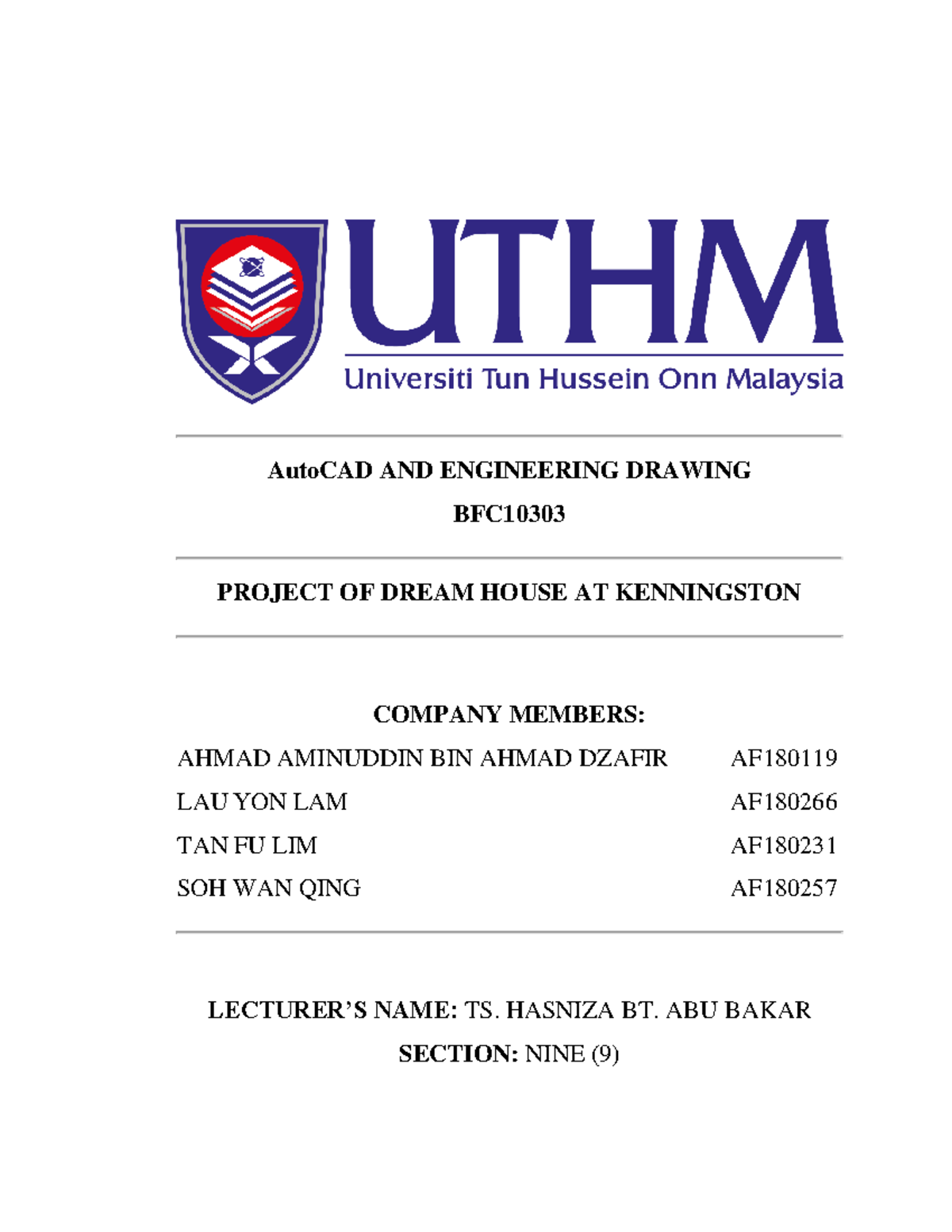 Auto CAD Project Report - Warning: TT: undefined function: 32 AutoCAD ...